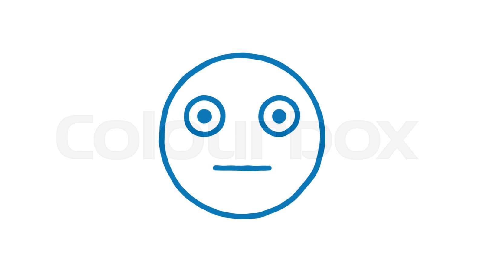 Emoticon serious. Animated doodle emoticon. Alpha channel | Stock video ...