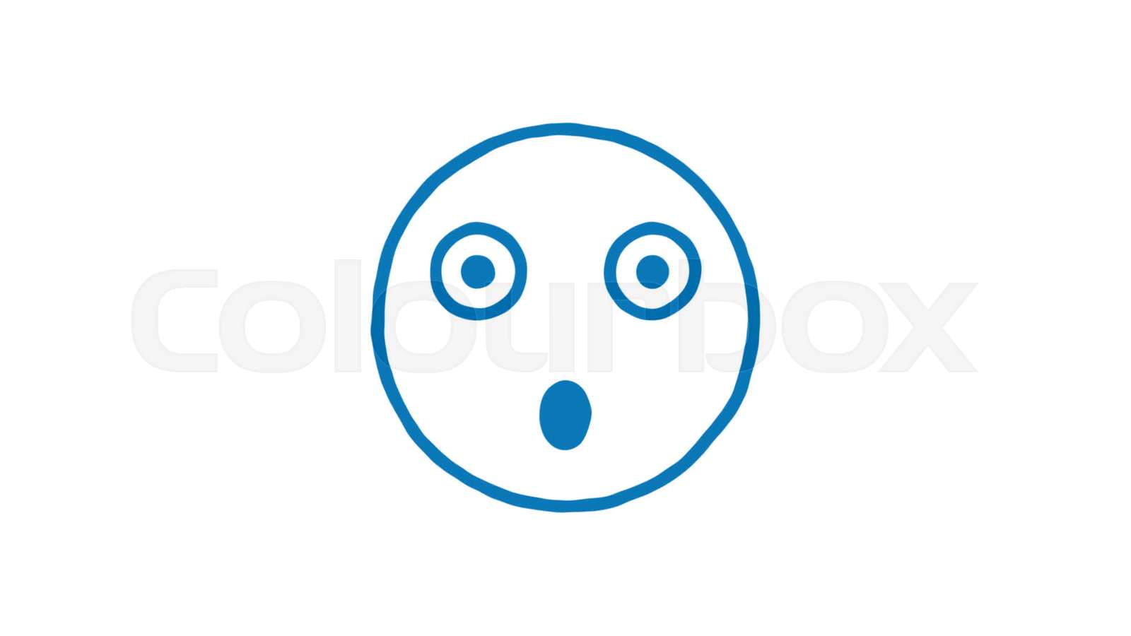 Emoticon surprised. Animated doodle emoticon. Alpha channel | Stock ...