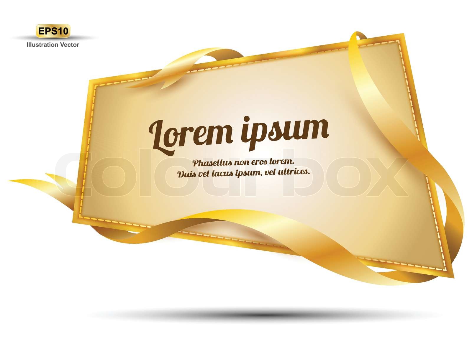 Promotion banner gold ribbon | Stock vector | Colourbox