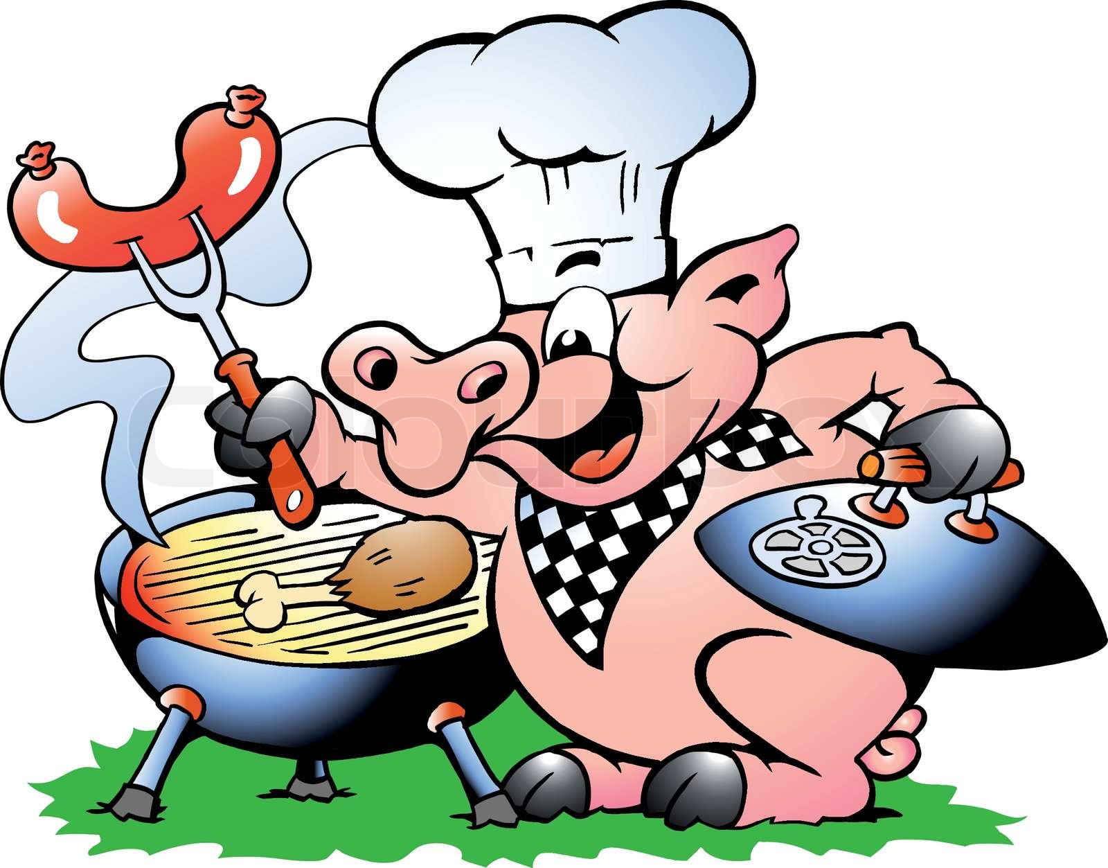 Comic Bbq Schwein Stock Vektor Colourbox