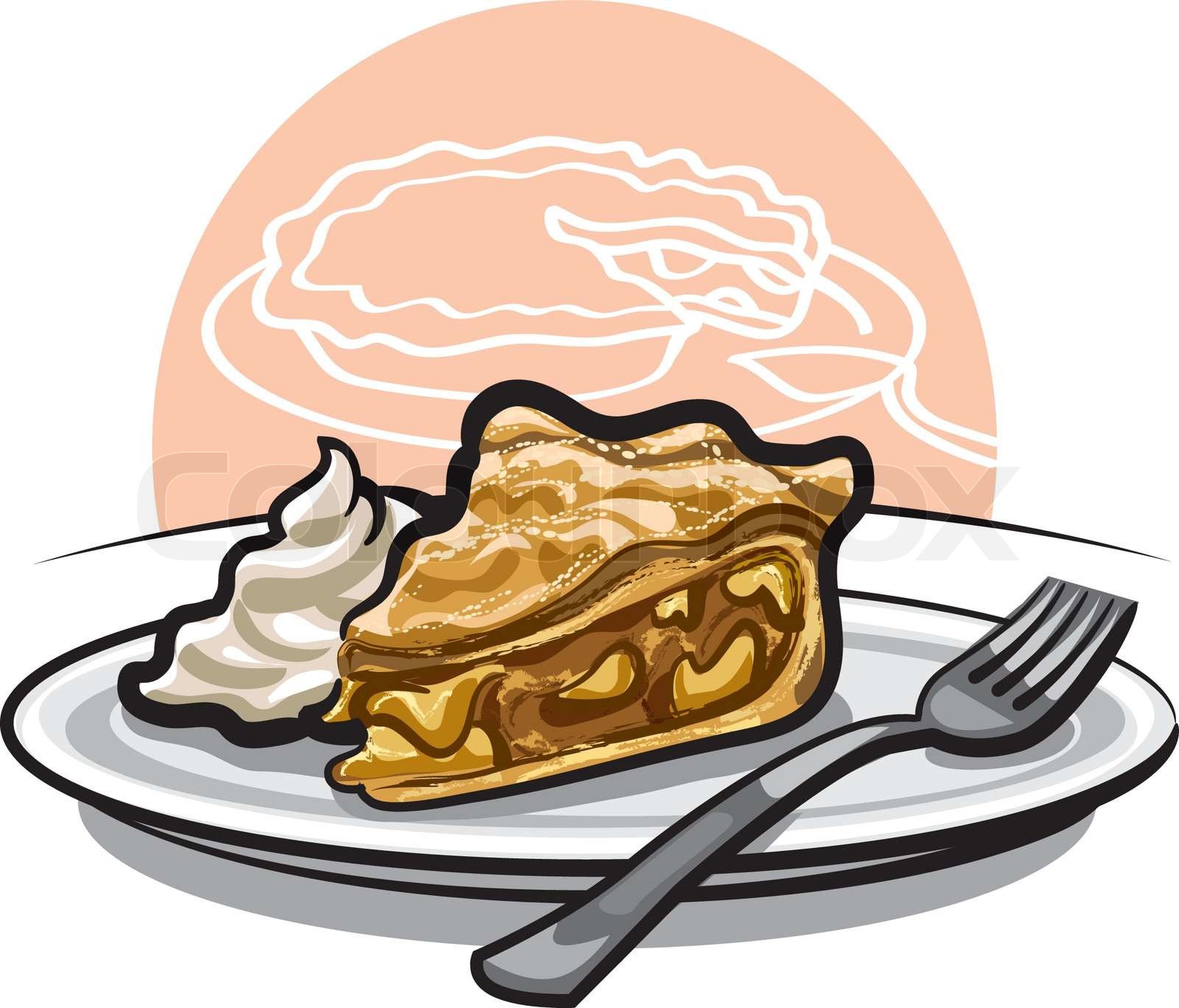 Apple Pie With Ice Cream Clip Art