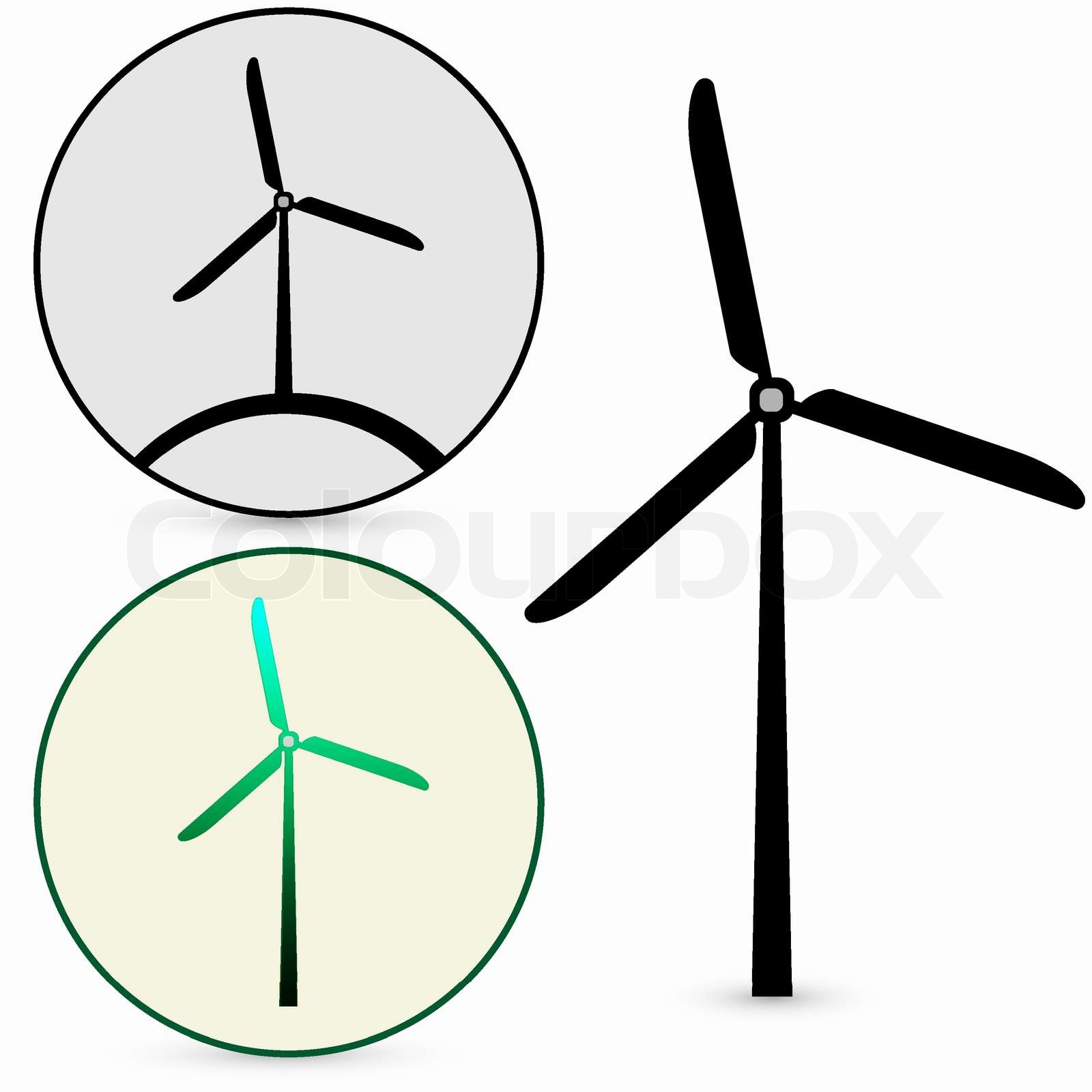Wind Turbine, vector | Stock vector | Colourbox