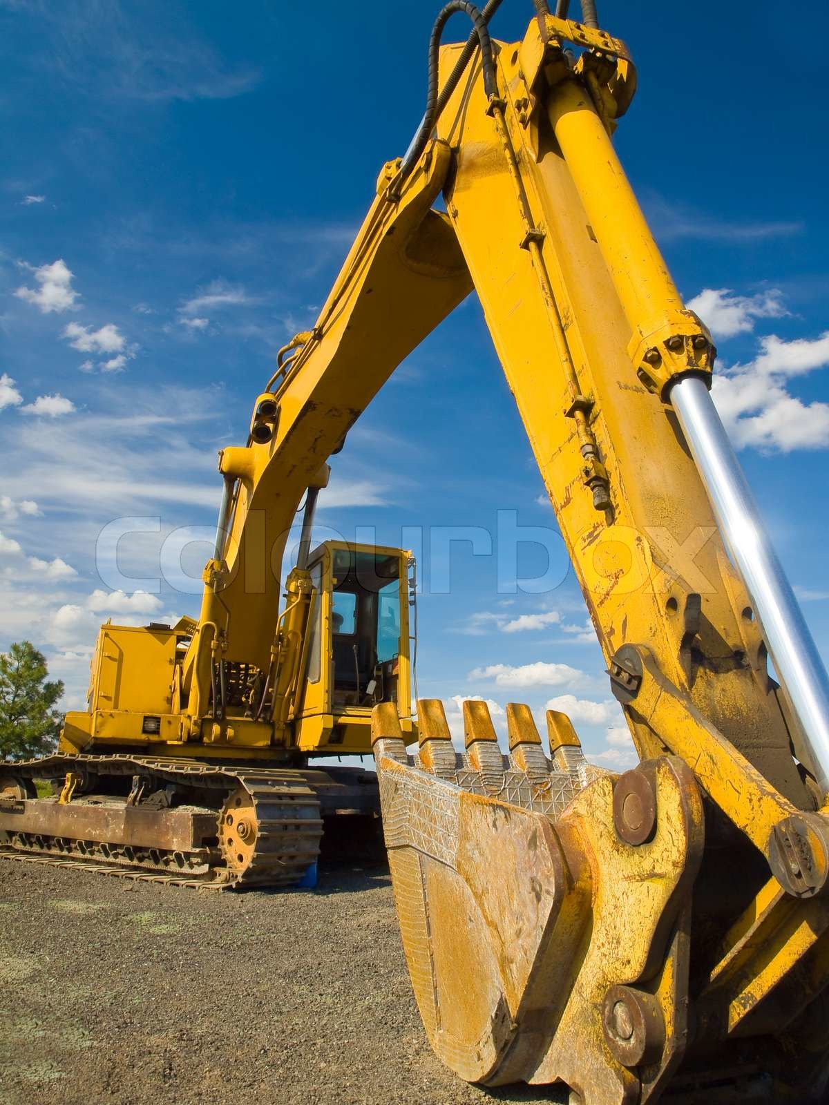 Heavy Duty Construction Equipment Parked at Worksite | Stock image ...