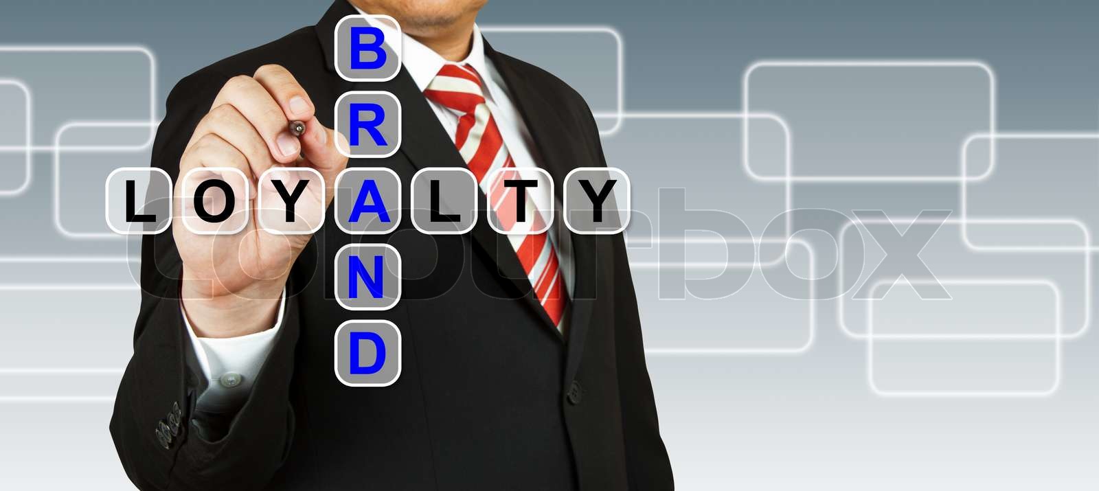 Businessman hand drawing Brand Loyalty | Stock image | Colourbox