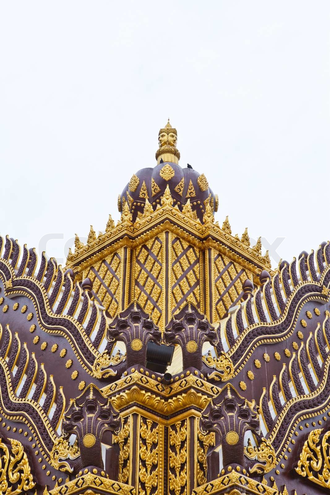 Detail of ornately decorated temple roof | Stock image | Colourbox