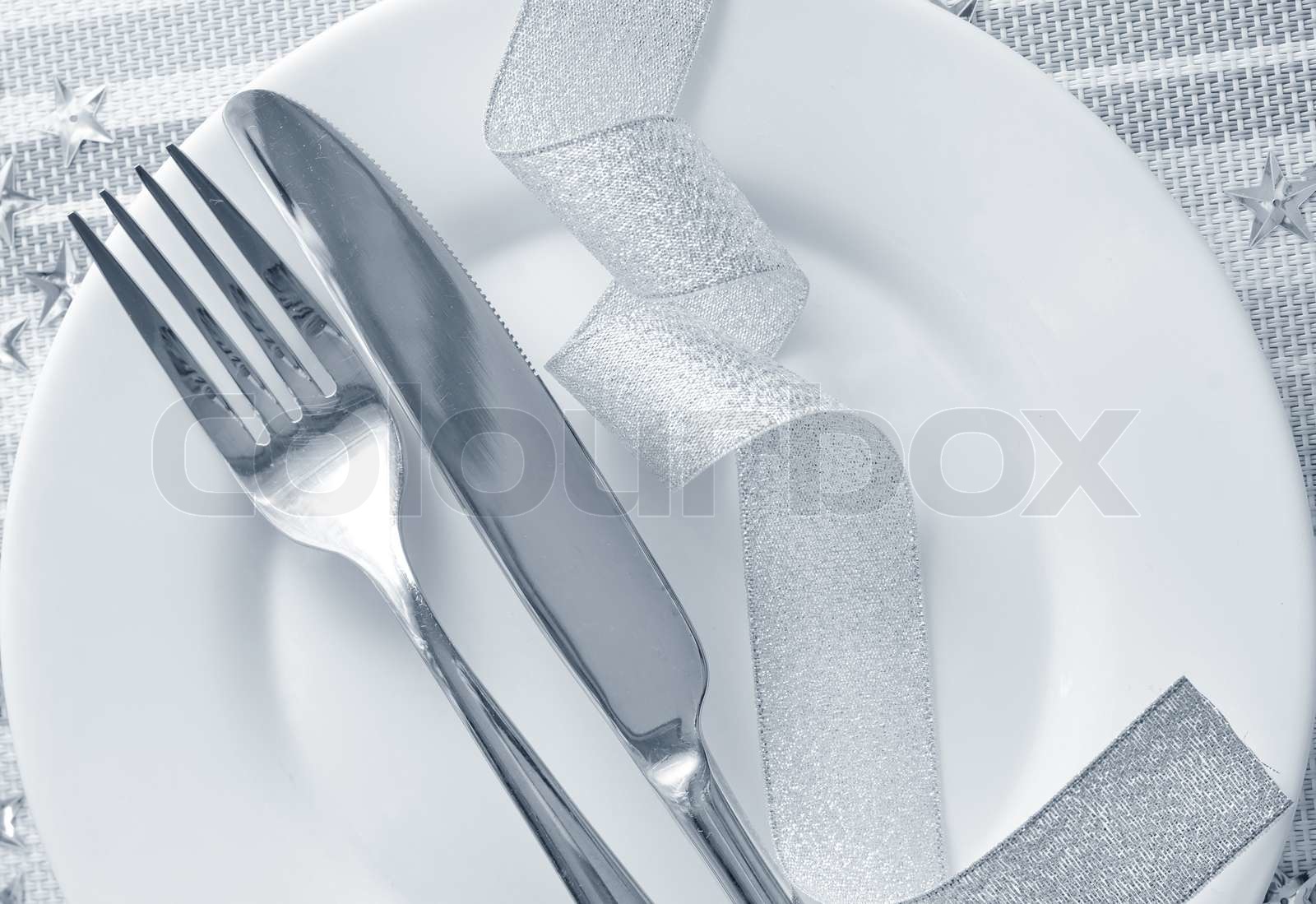 tallerken, bestik, spise | Stock foto | Colourbox