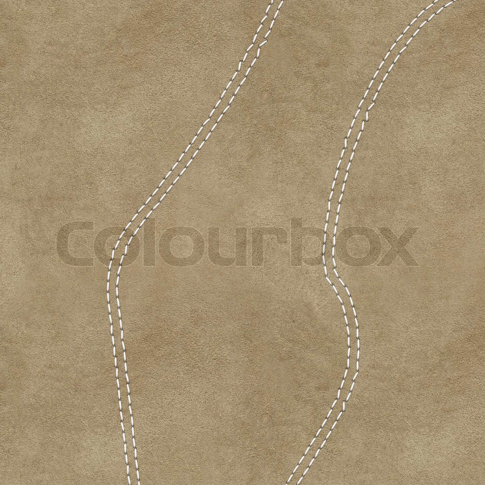 Leather with stitches of a white thread | Stock image | Colourbox