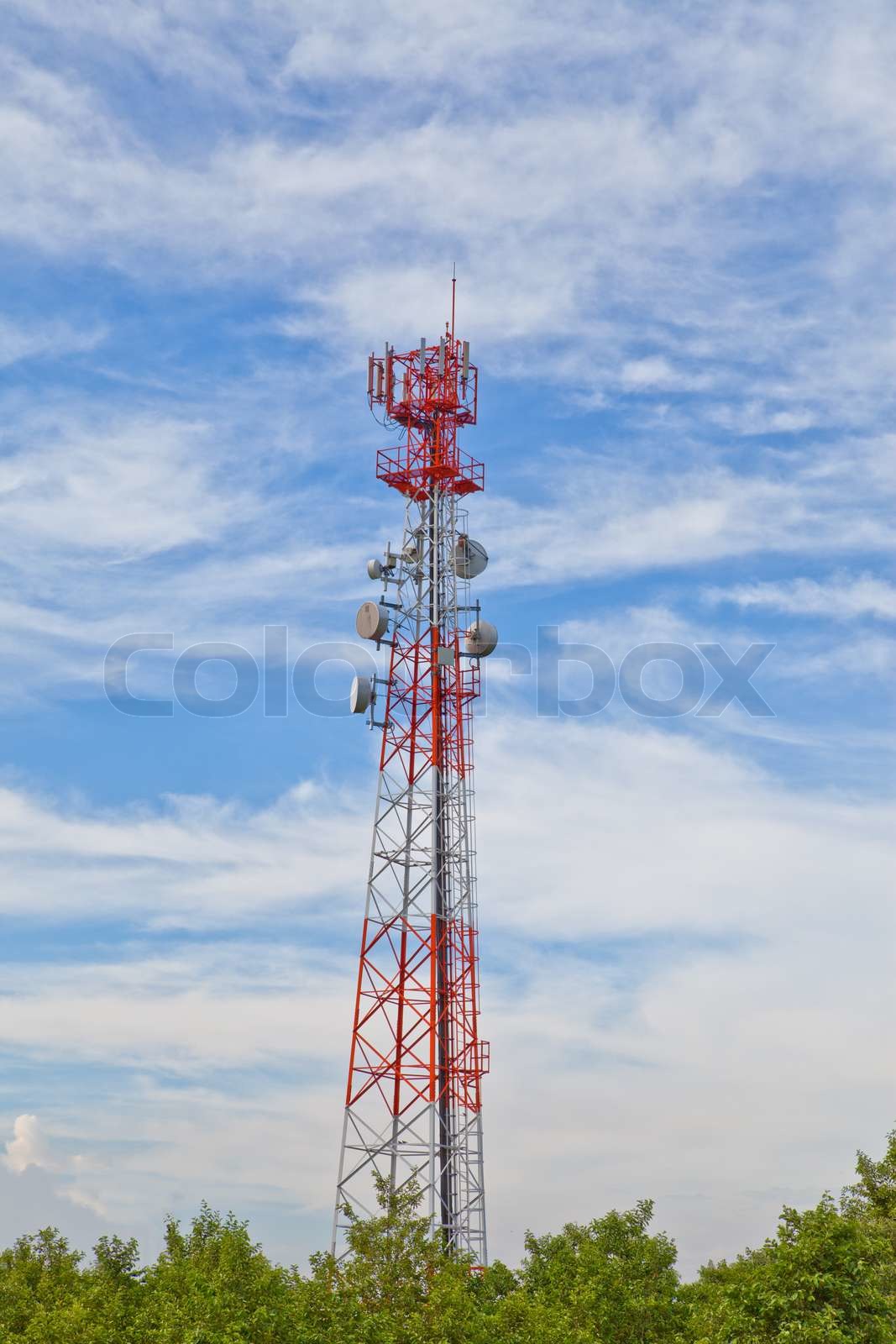 Mobile phone communication repeater antenna tower | Stock image | Colourbox