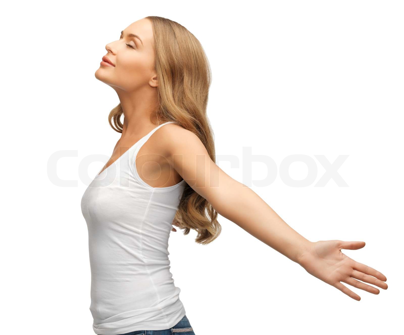 woman spreading hands | Stock image | Colourbox