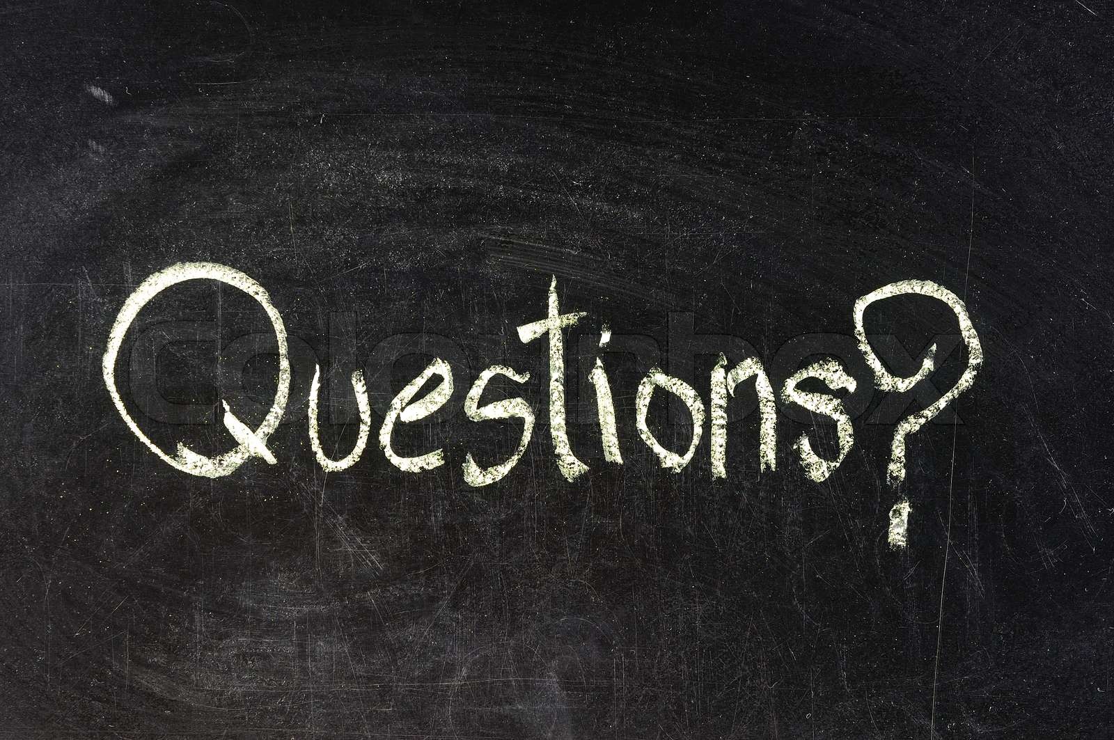 Question written on chalkboard | Stock image | Colourbox