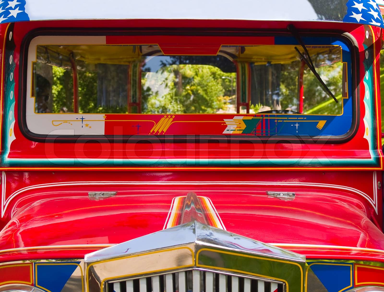 Filipino Jeepney Details with Classic Vintage Accents | Stock image ...