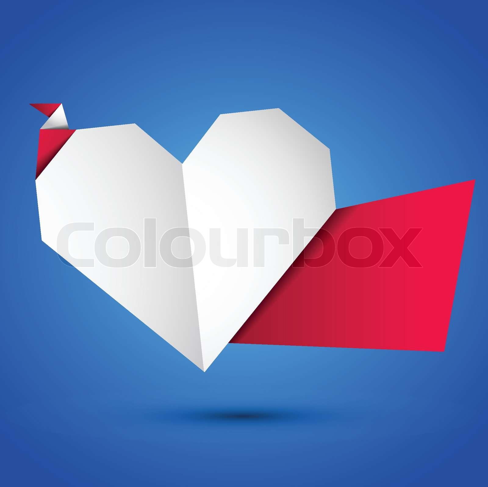 Origami heart Vector | Stock vector | Colourbox