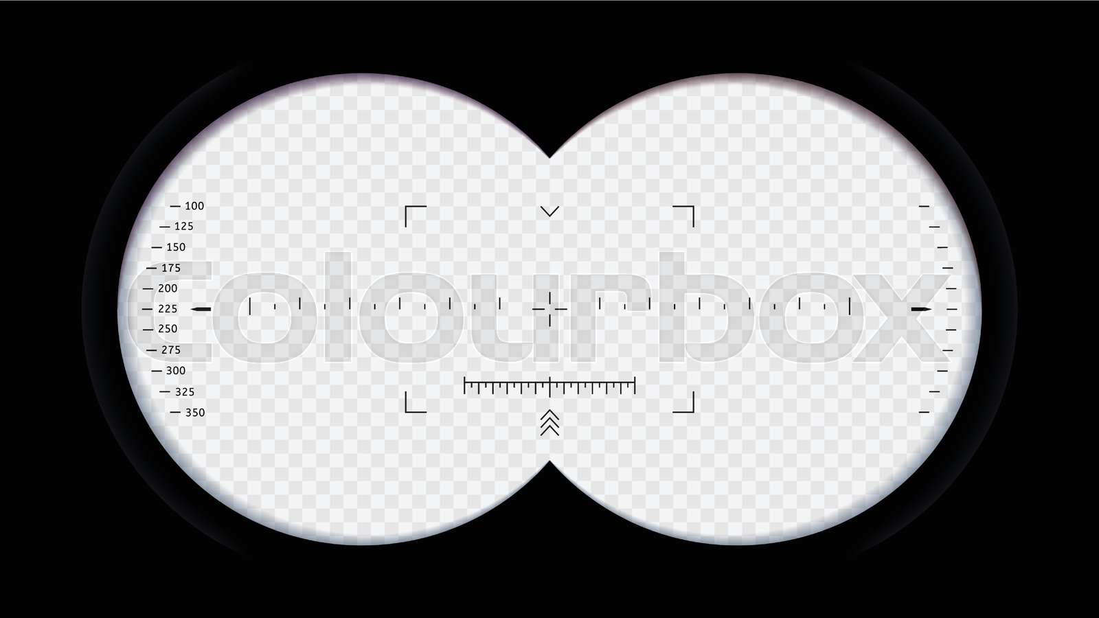 Binoculars view. Spy POV, optical binocular aim sight and telescope ...