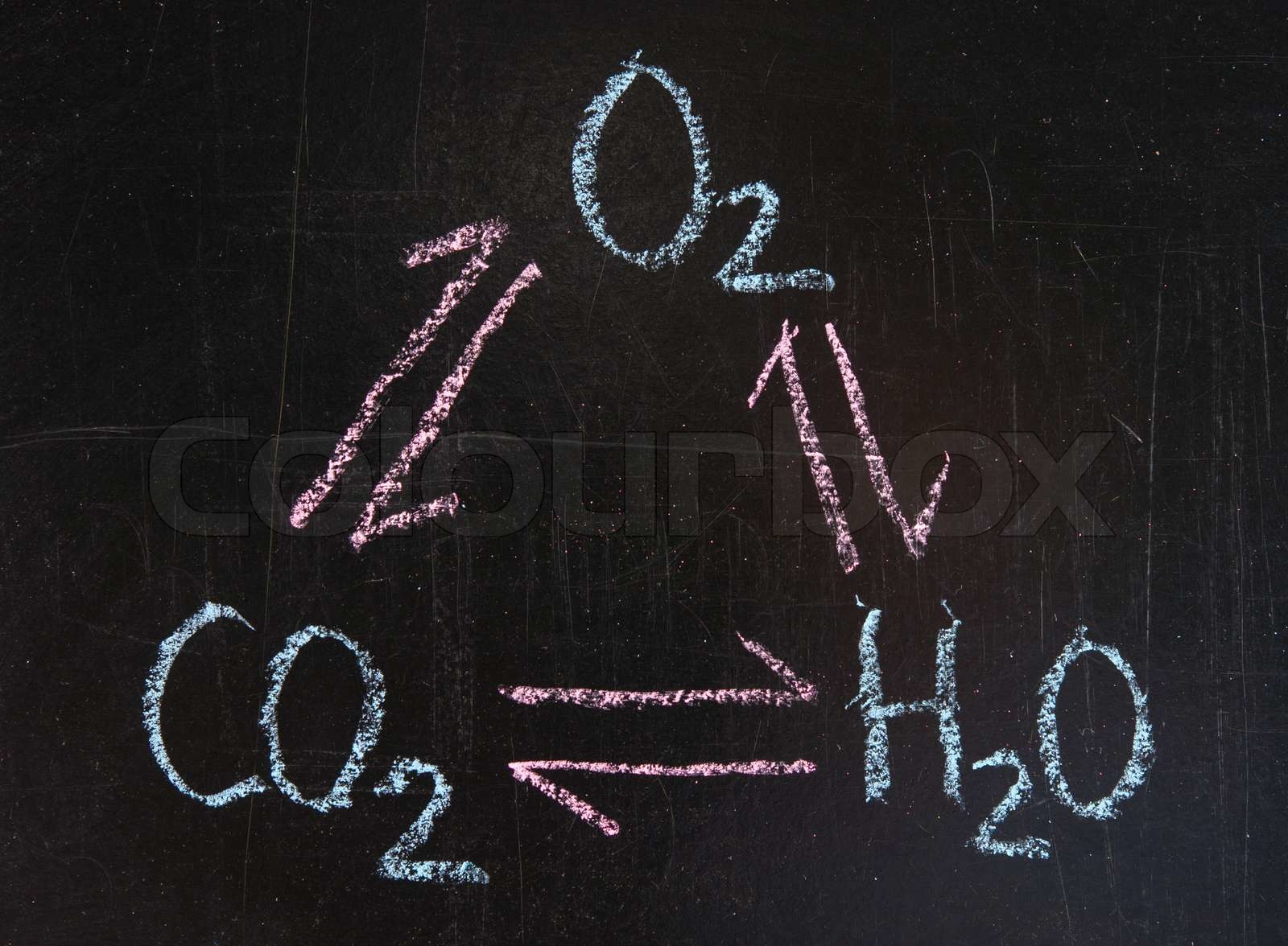 Interaction of oxygen, carbon dioxide and water | Stock image | Colourbox
