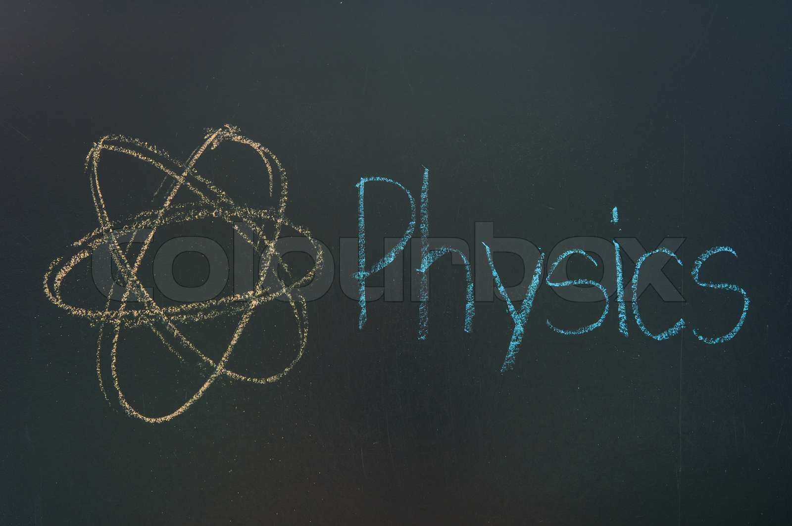 Physik in weißer Kreide auf einer schwarzen Tafel geschrieben | Stock ...