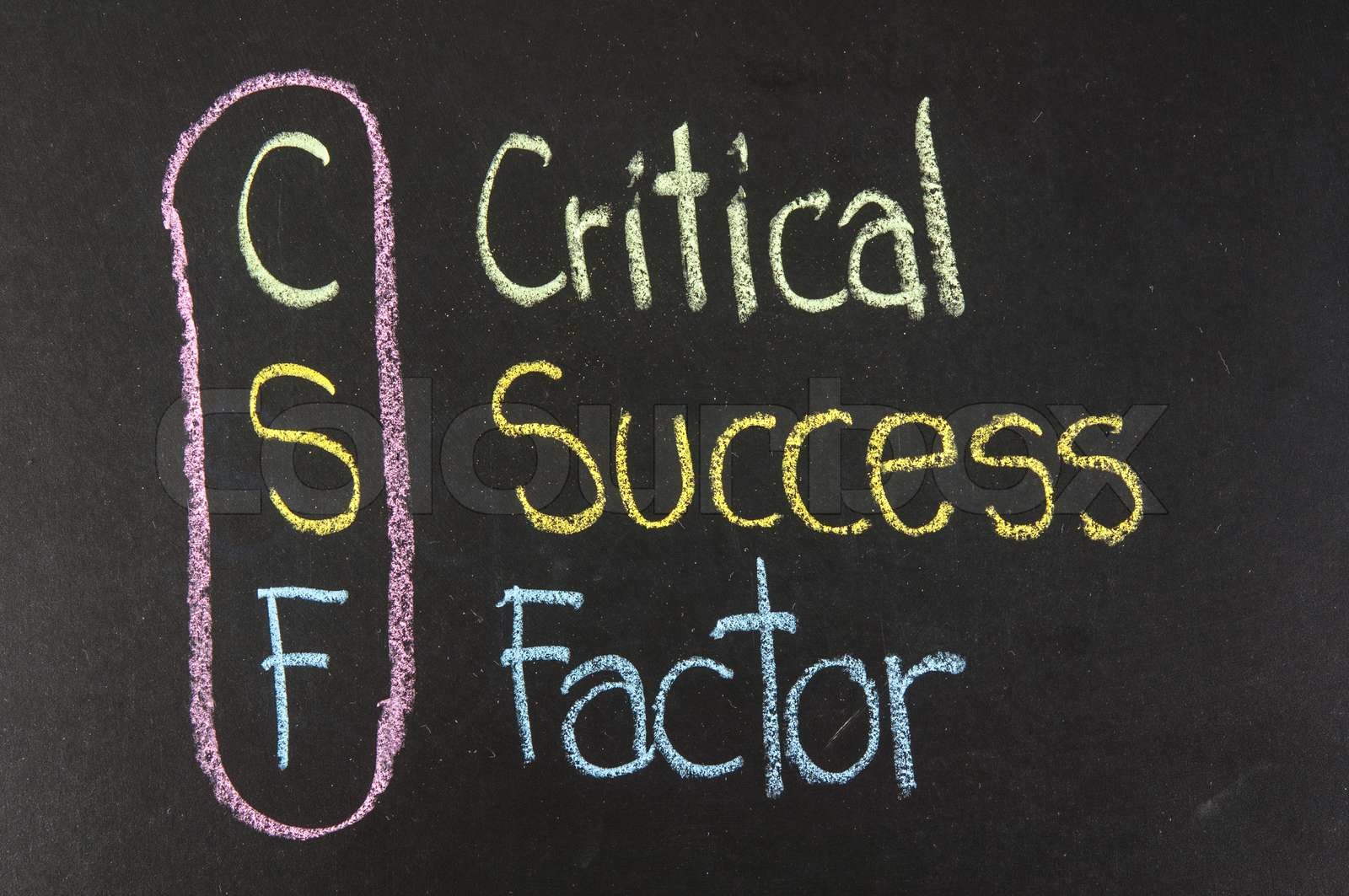 CSF acronym Critical Success Factor | Stock image | Colourbox