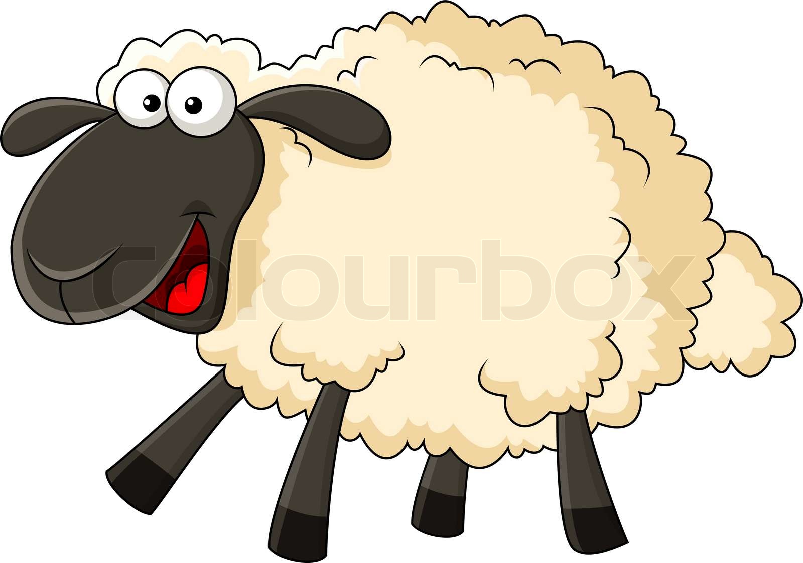 Cute sheep cartoon | Stock vector | Colourbox