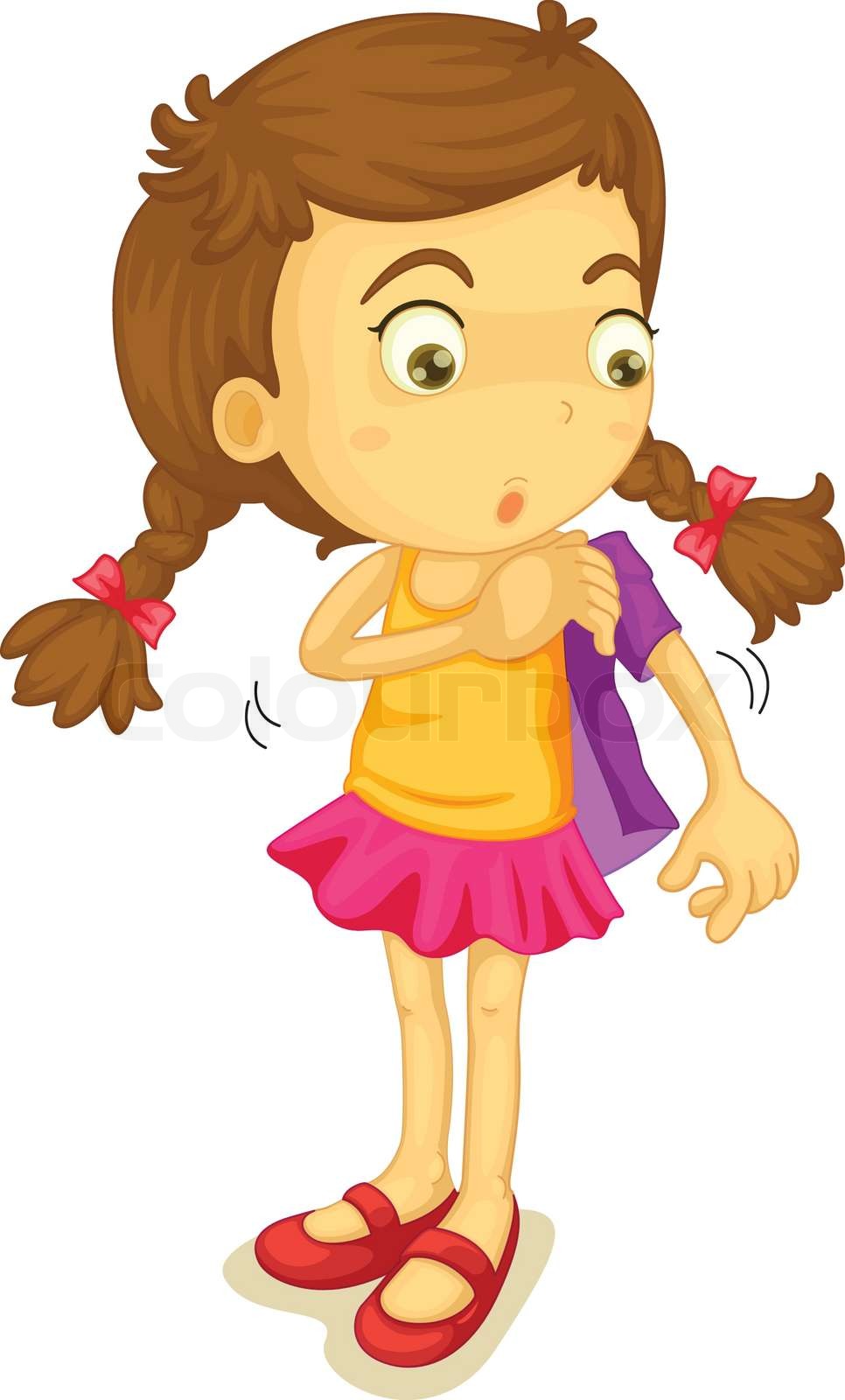 Girl getting dressed | Stock vector | Colourbox