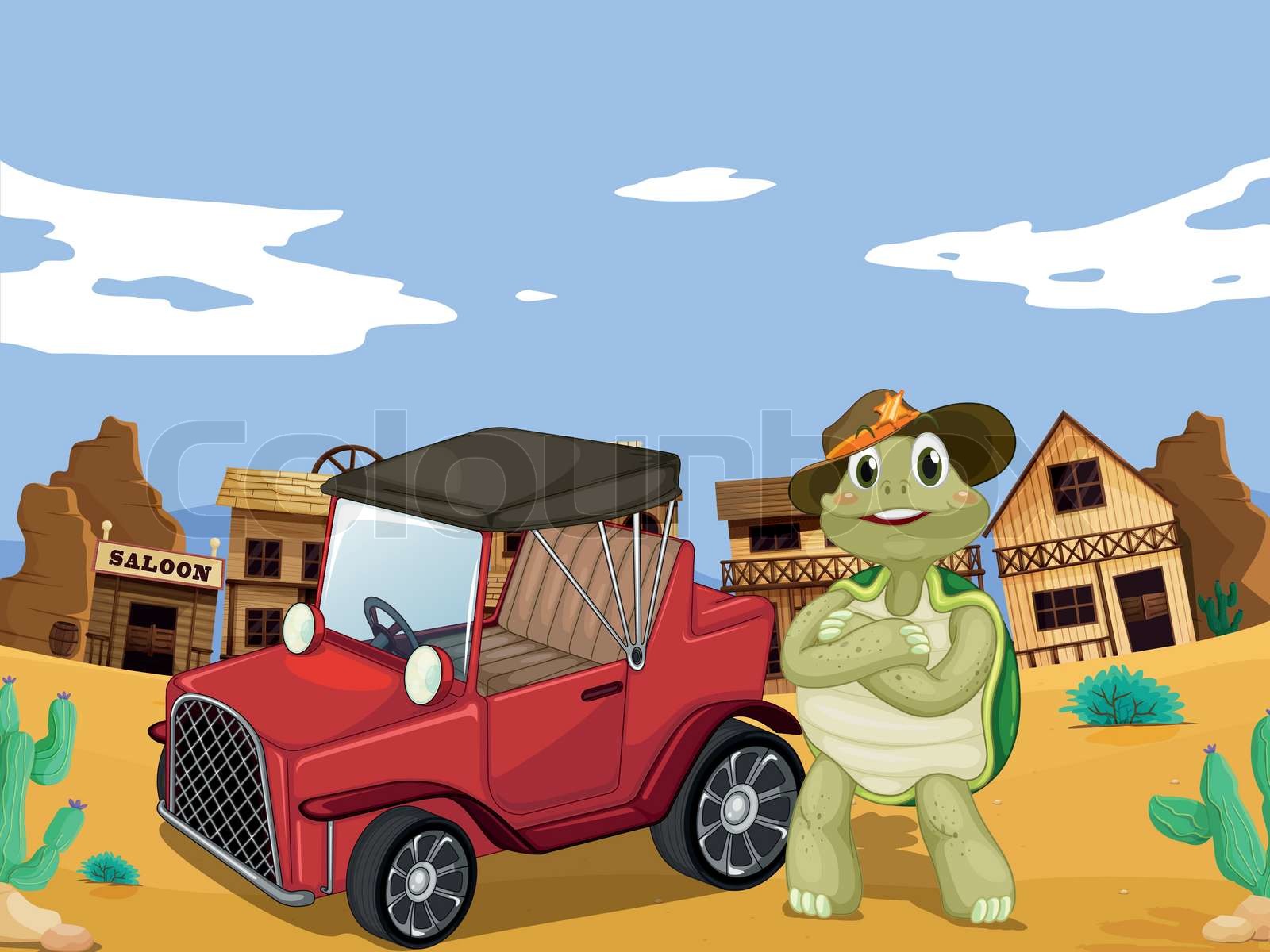 tortoise and car | Stock vector | Colourbox
