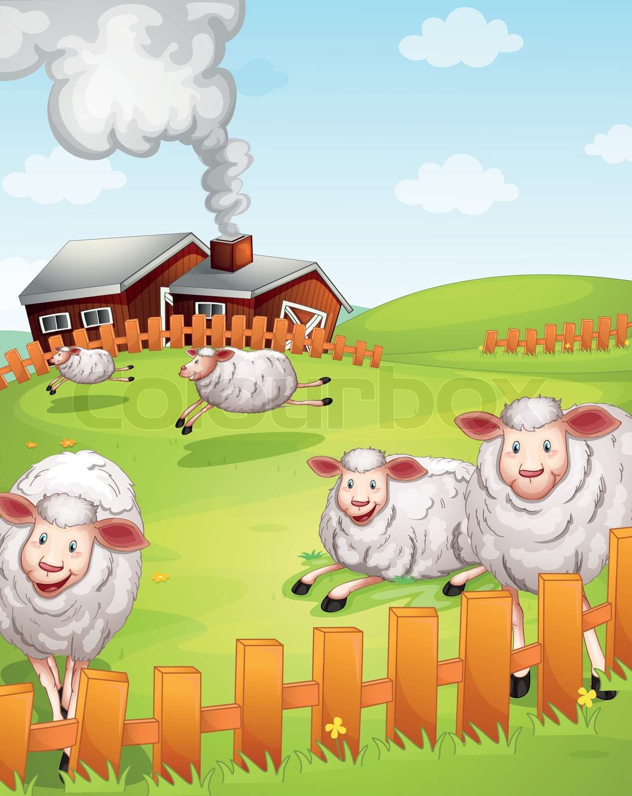 sheeps in the farm | Stock vector | Colourbox