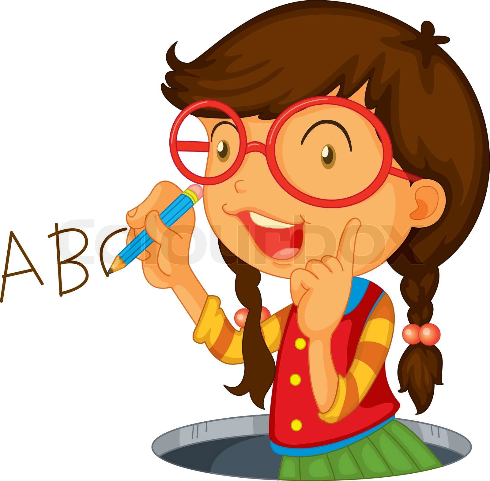 Writing icon girl | Stock vector | Colourbox