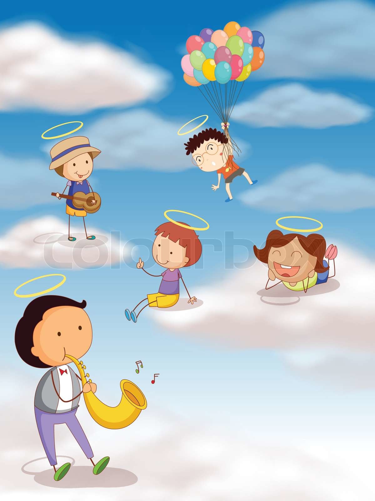 kids, genießen, cartoon | Stock-Vektor | Colourbox