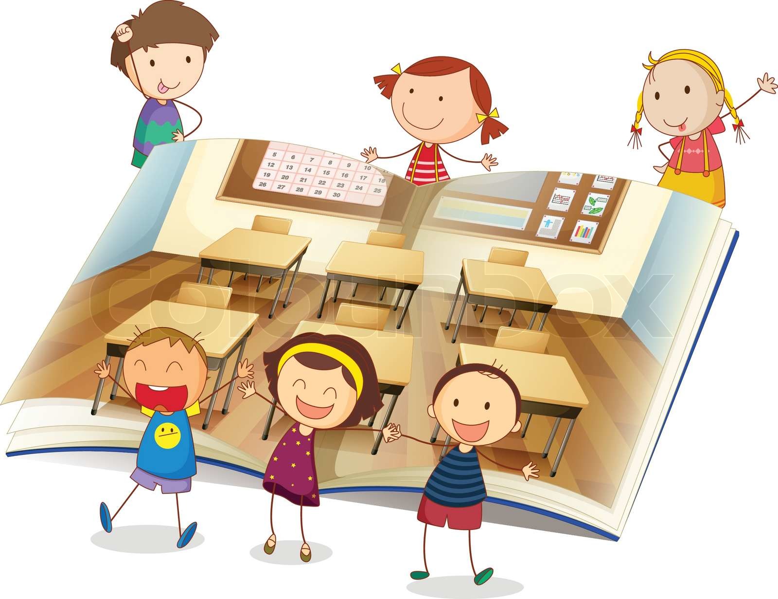 schule, lernen, cartoon | Stock-Vektor | Colourbox