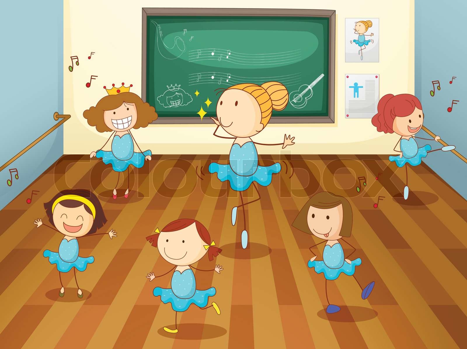 girls in classroom | Stock vector | Colourbox
