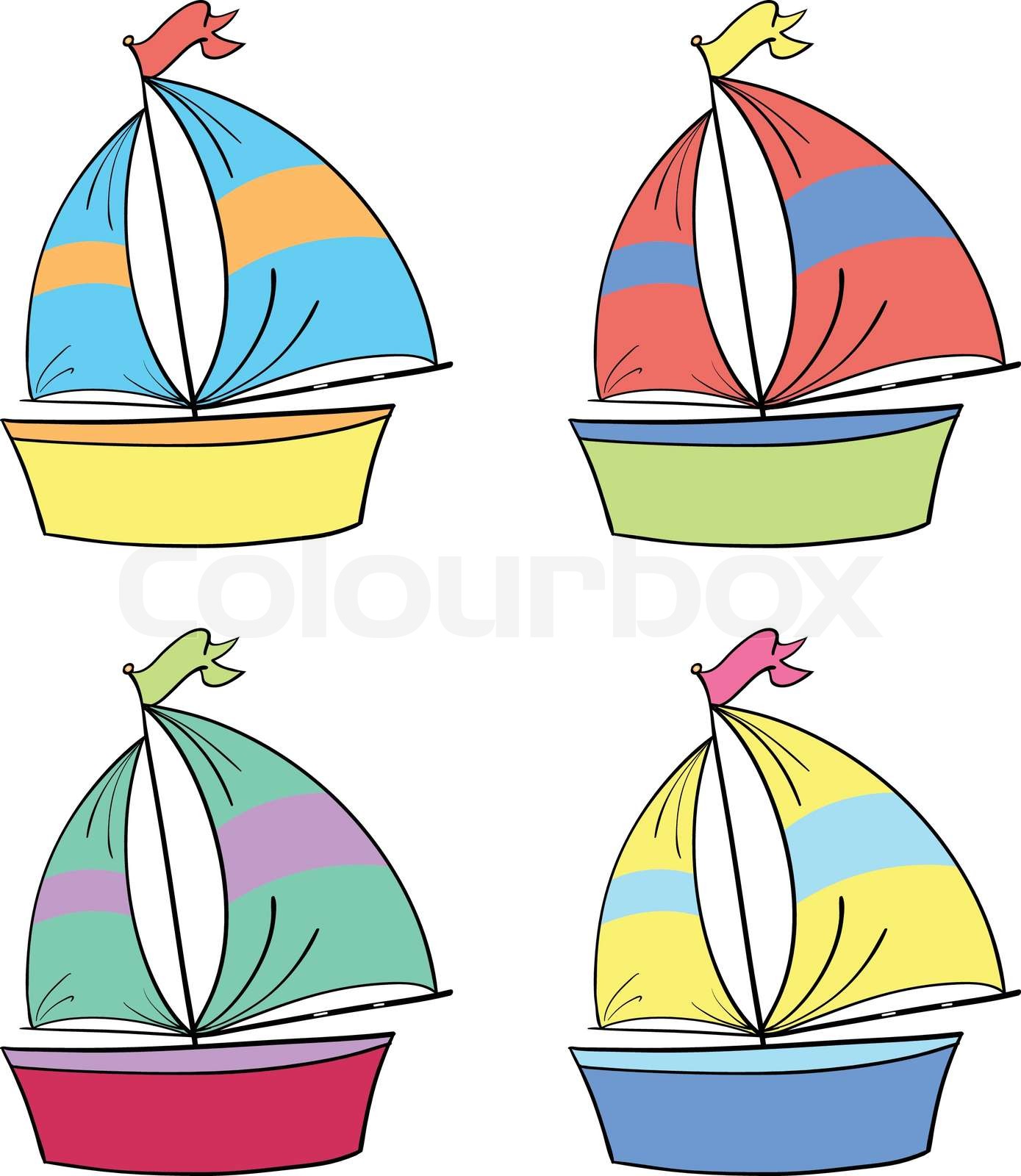 Boats in color | Stock vector | Colourbox