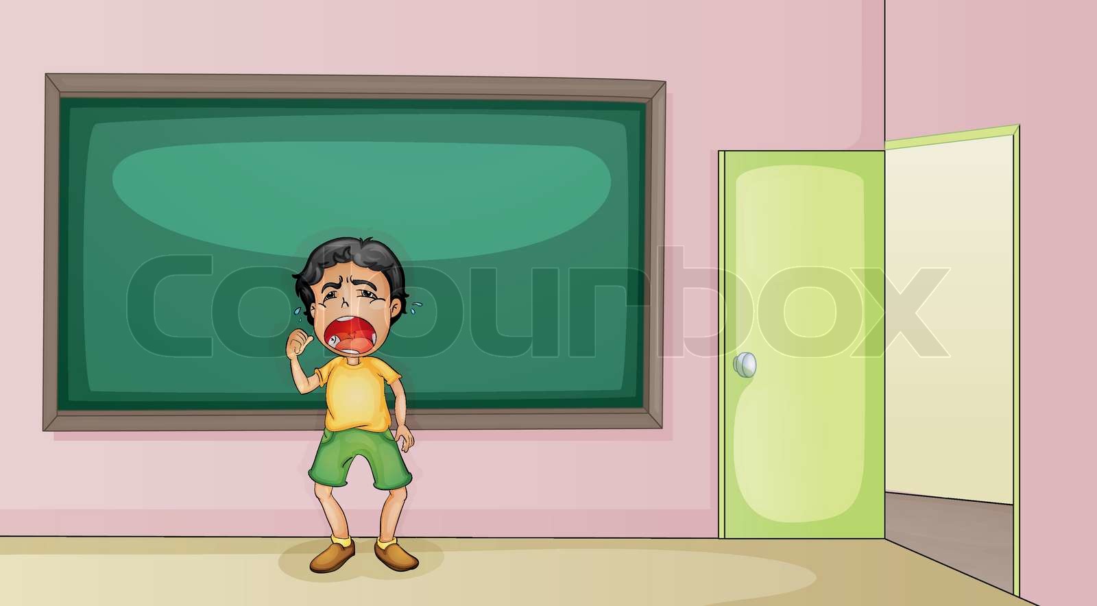 Crying in the classroom | Stock vector | Colourbox