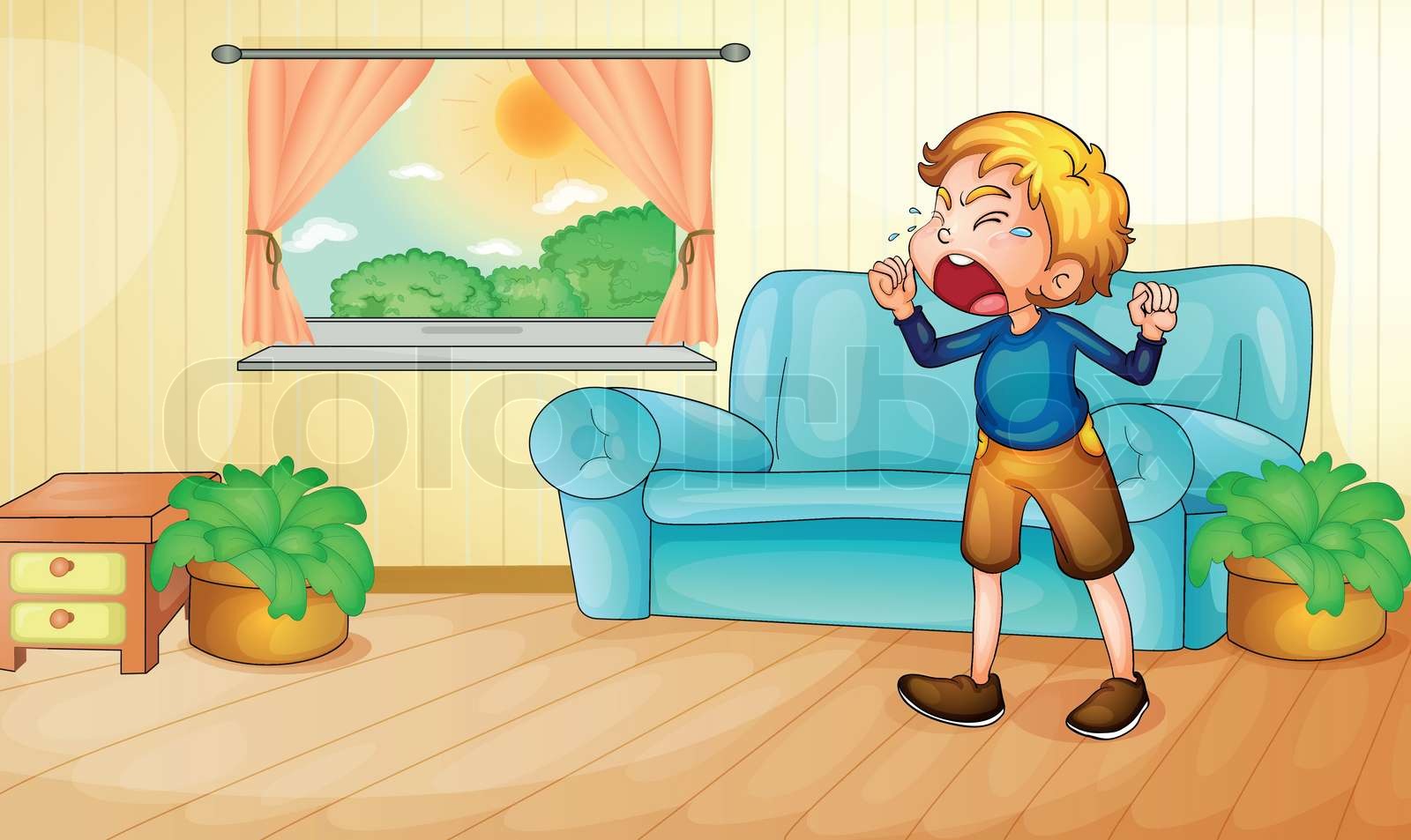 Crying in the house | Stock vector | Colourbox