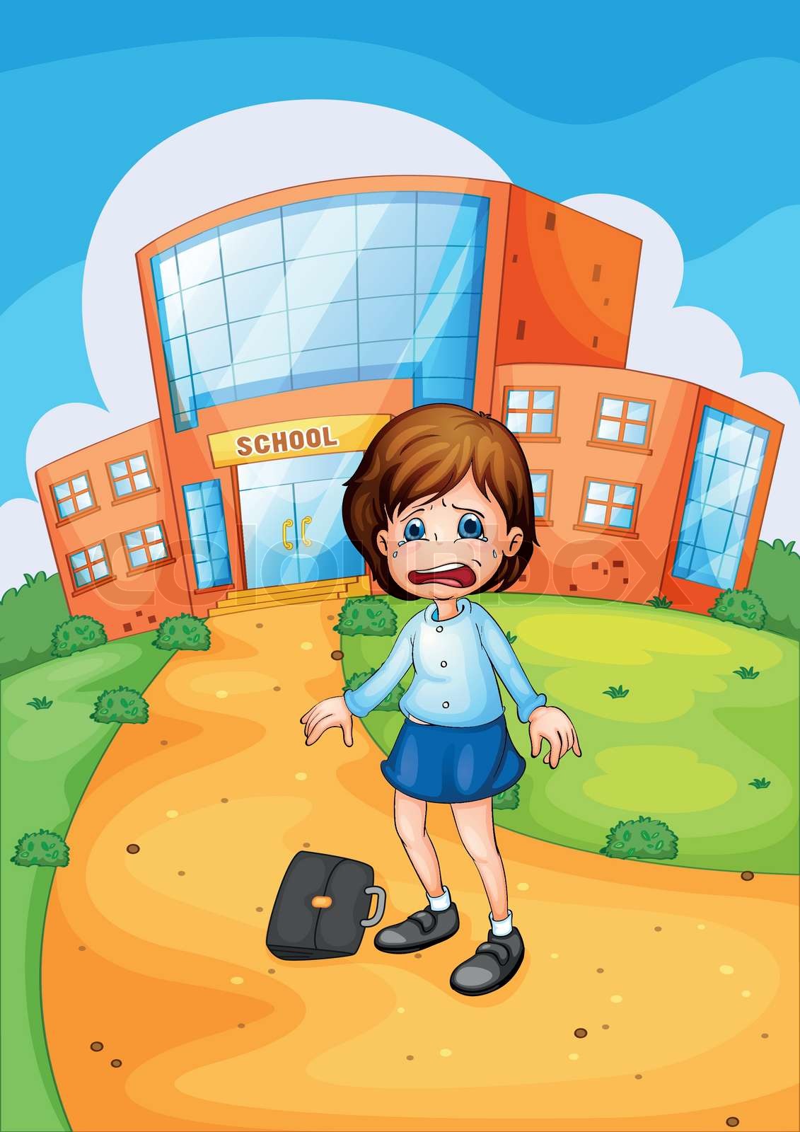 Crying student | Stock vector | Colourbox