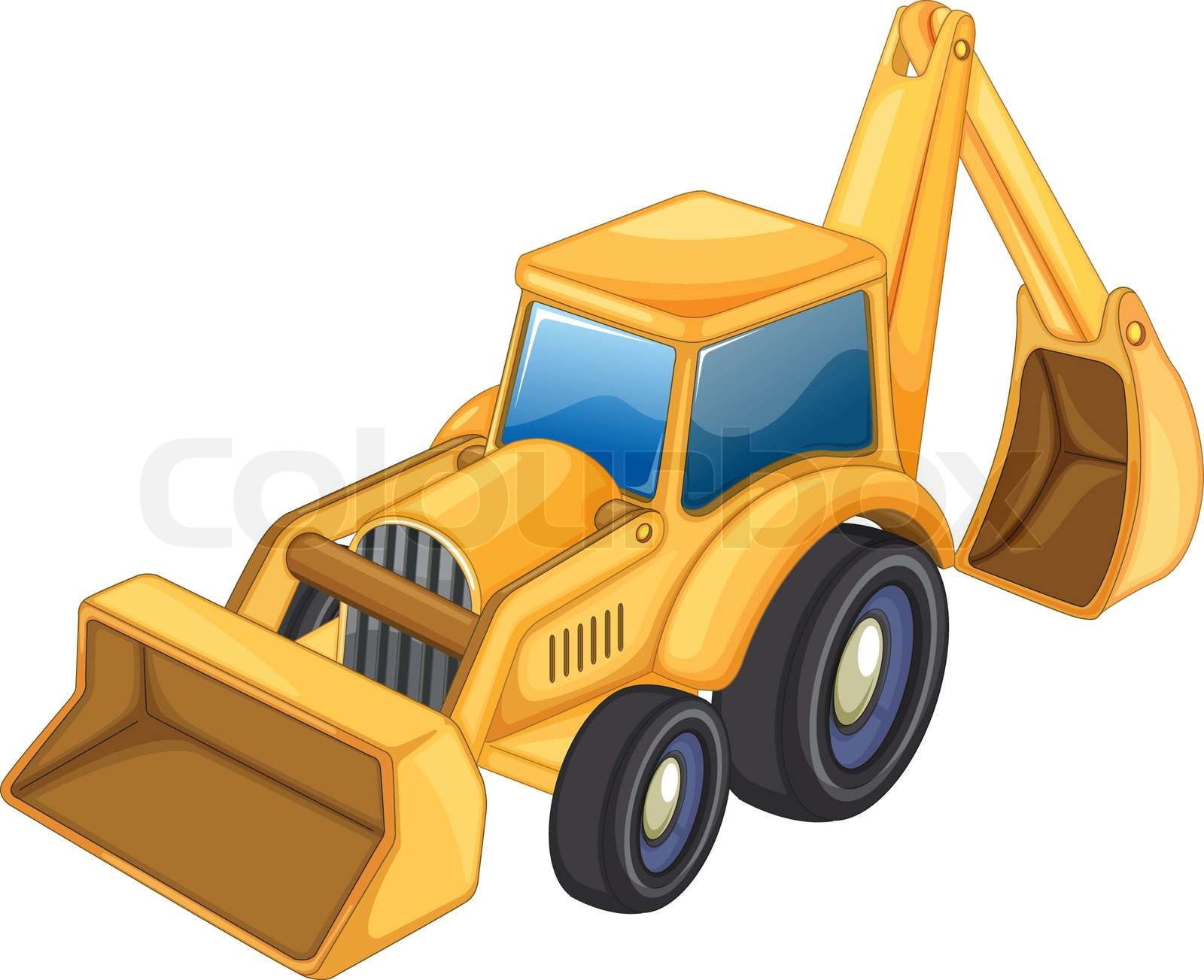 traktor, tegneserie, gul | Stock vektor | Colourbox