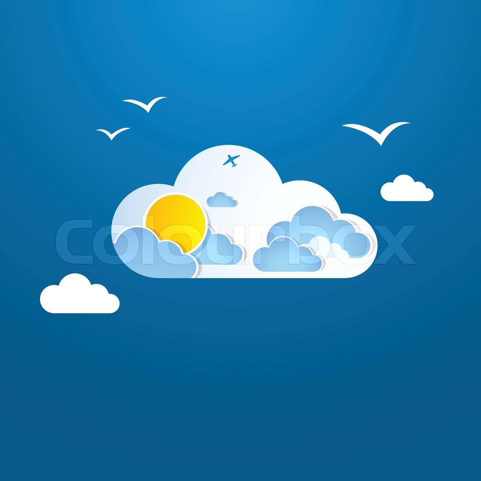 Weather in cloud Vector Summer theme | Stock vector | Colourbox