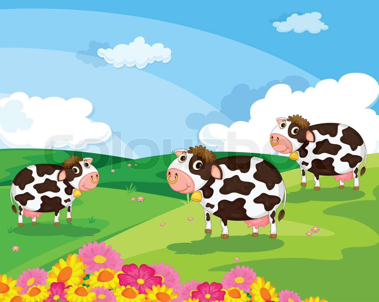 three cows | Stock vector | Colourbox