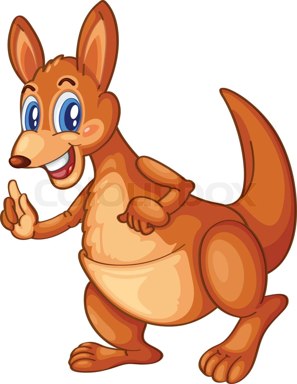 känguru, clipart, cartoon | Stock-Vektor | Colourbox