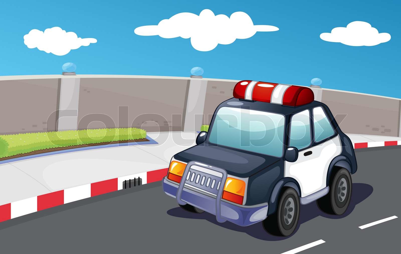 Police on the road | Stock vector | Colourbox