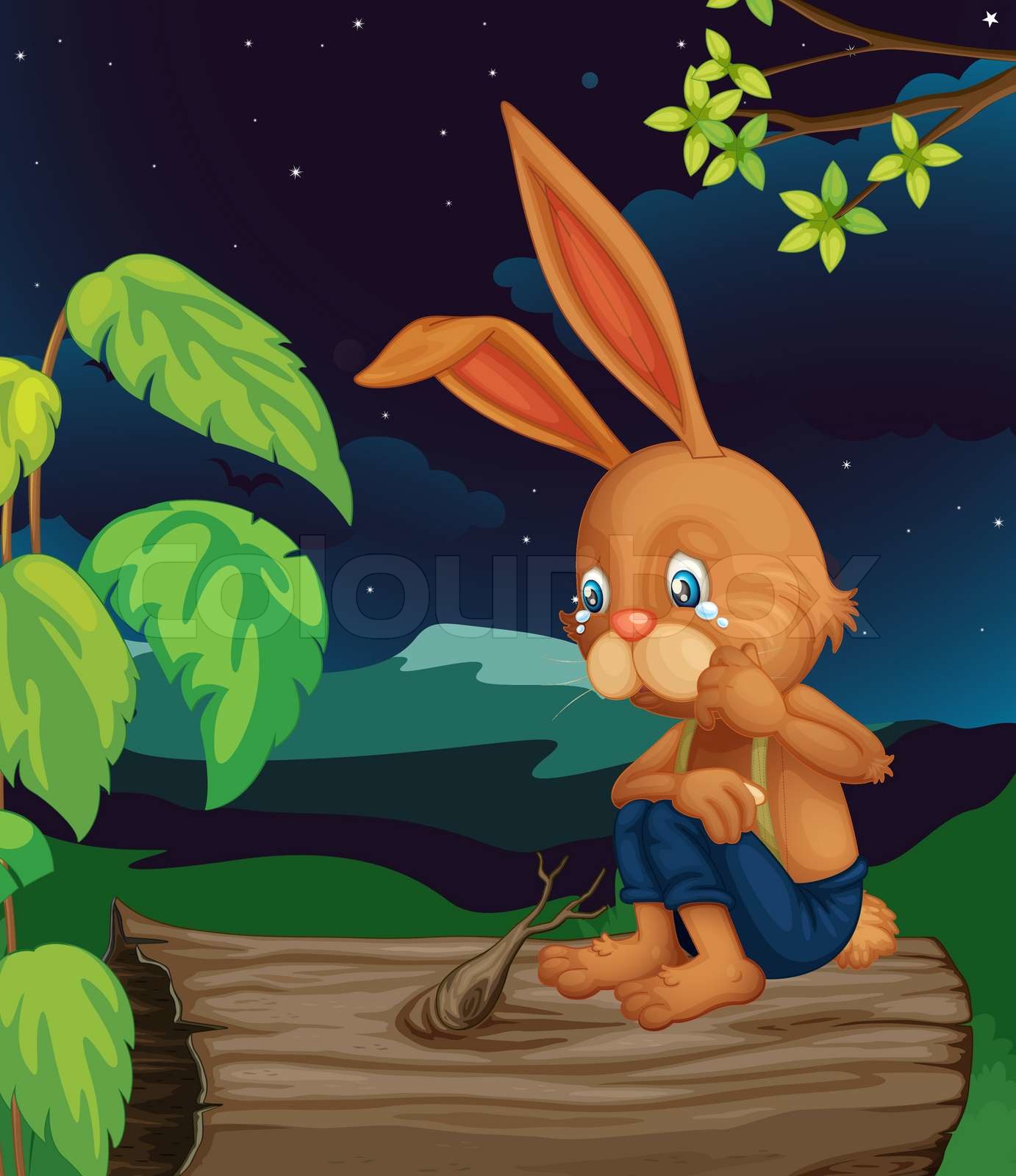Crying rabbit | Stock vector | Colourbox