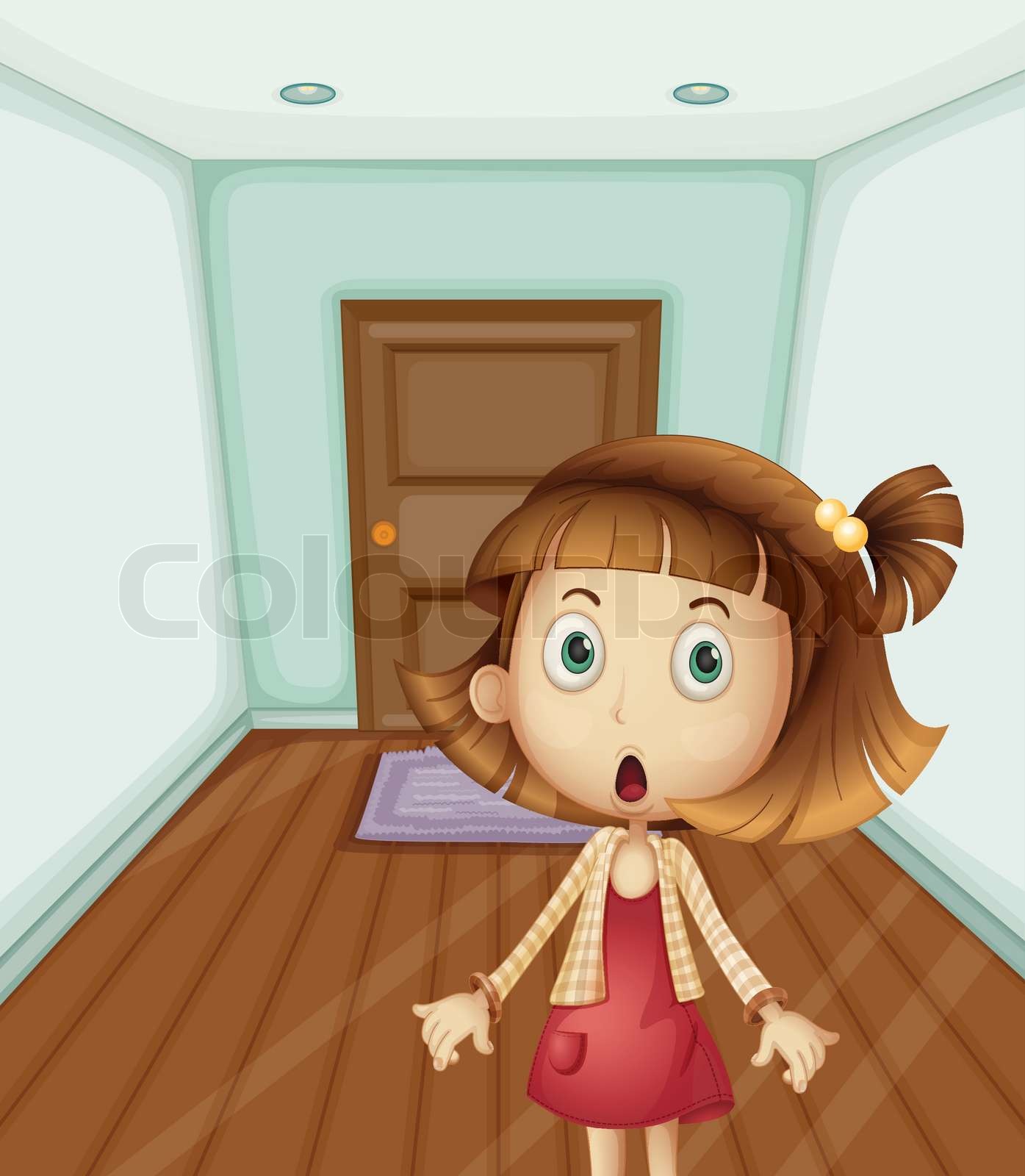 Girl inside a house | Stock vector | Colourbox
