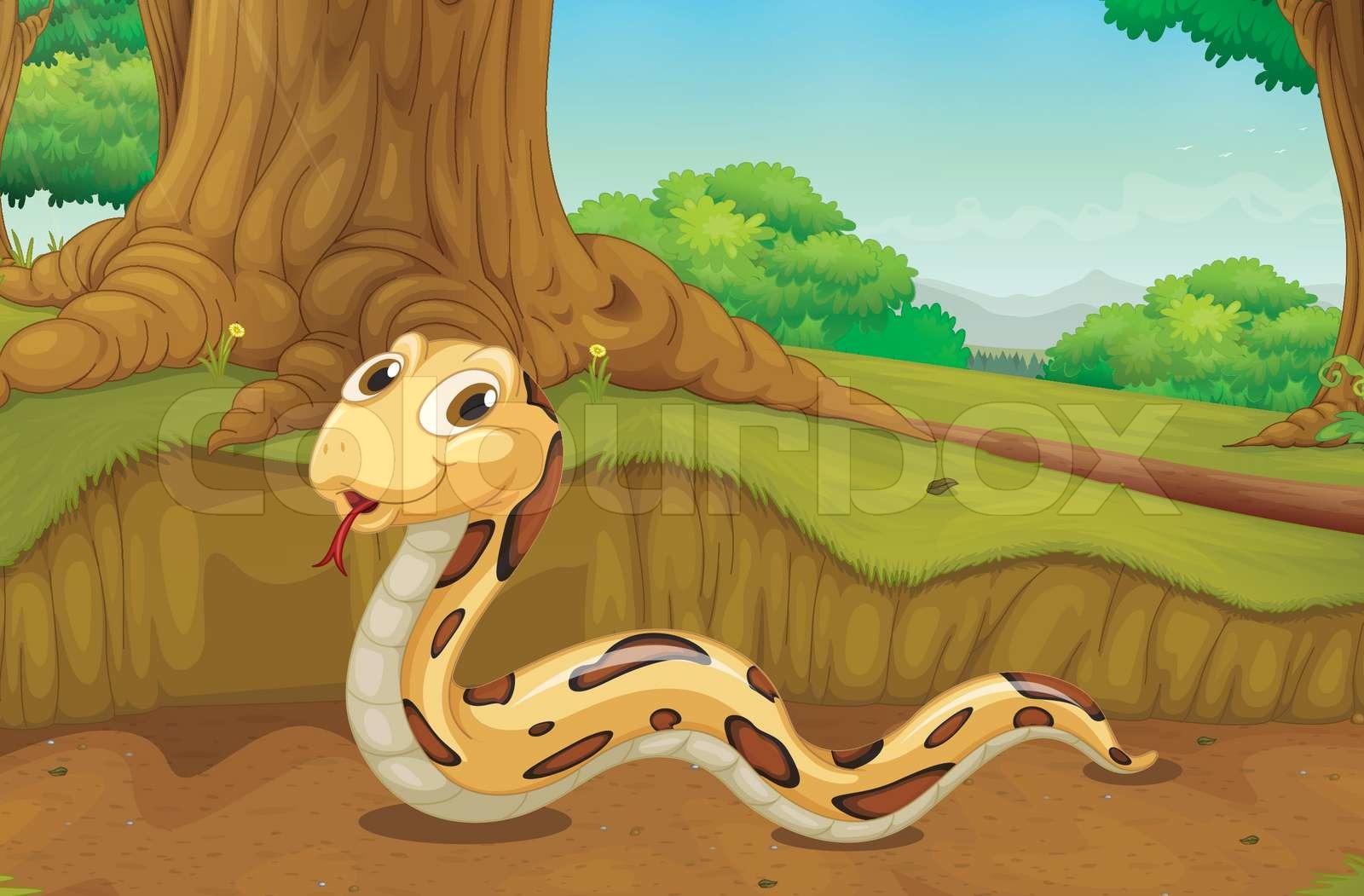 Snake in the forest | Stock vector | Colourbox