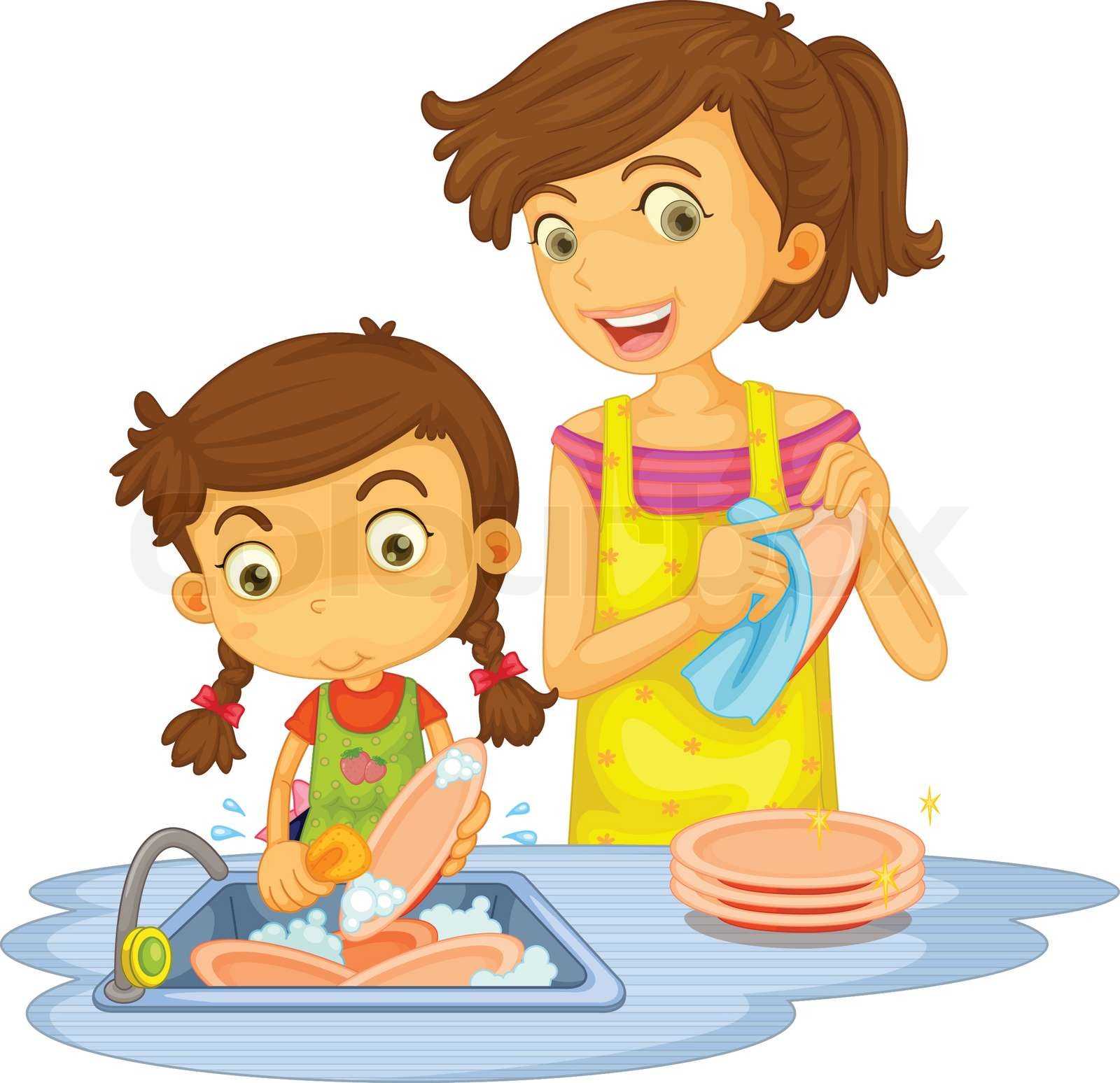 Washing dishes | Stock vector | Colourbox Washing dishes | Stock vector | Colourbox