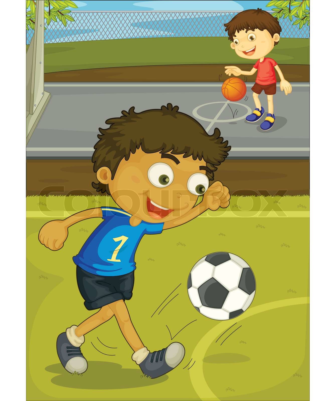 in the yard | Stock vector | Colourbox