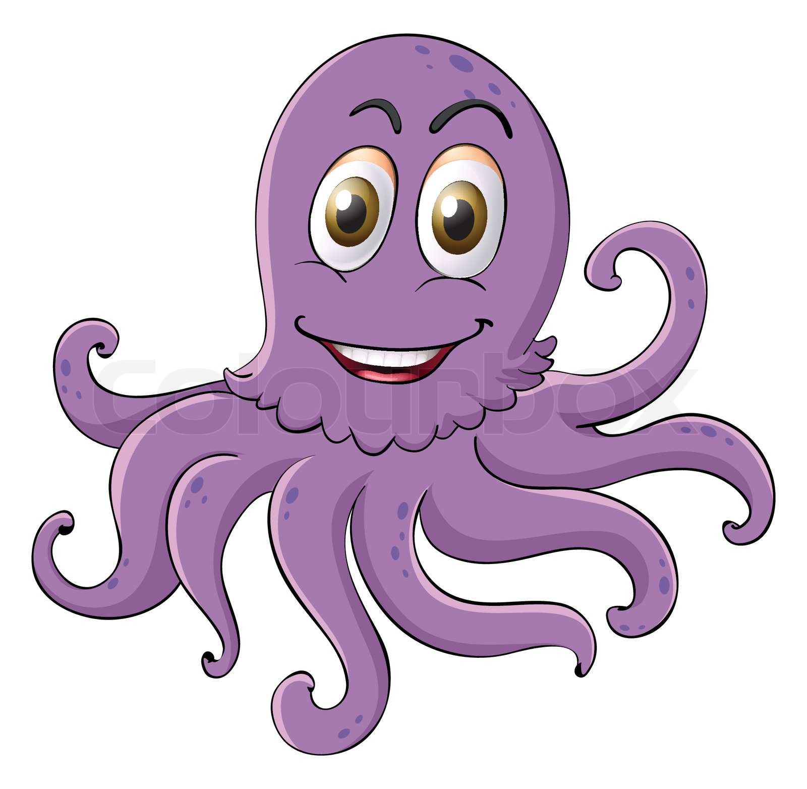 Comical octopus on white | Stock vector | Colourbox