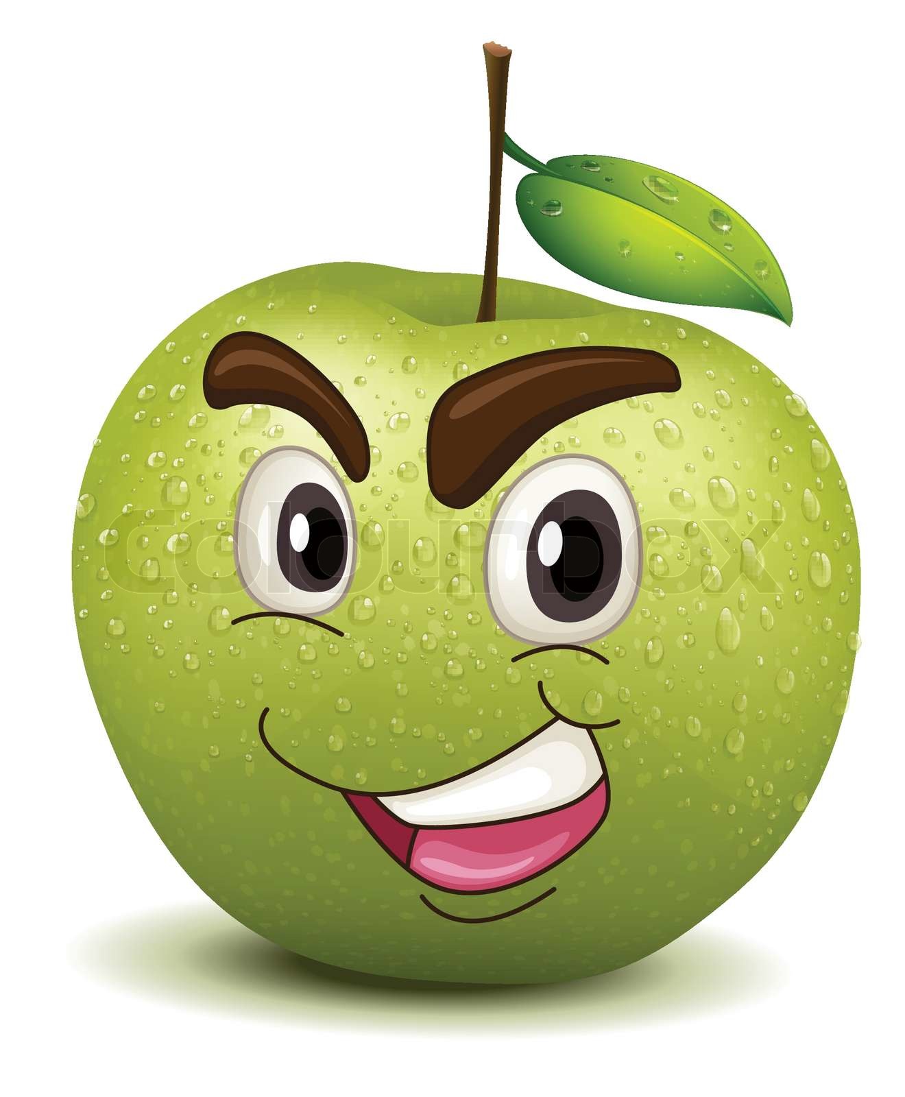 happy apple smiley | Stock vector | Colourbox