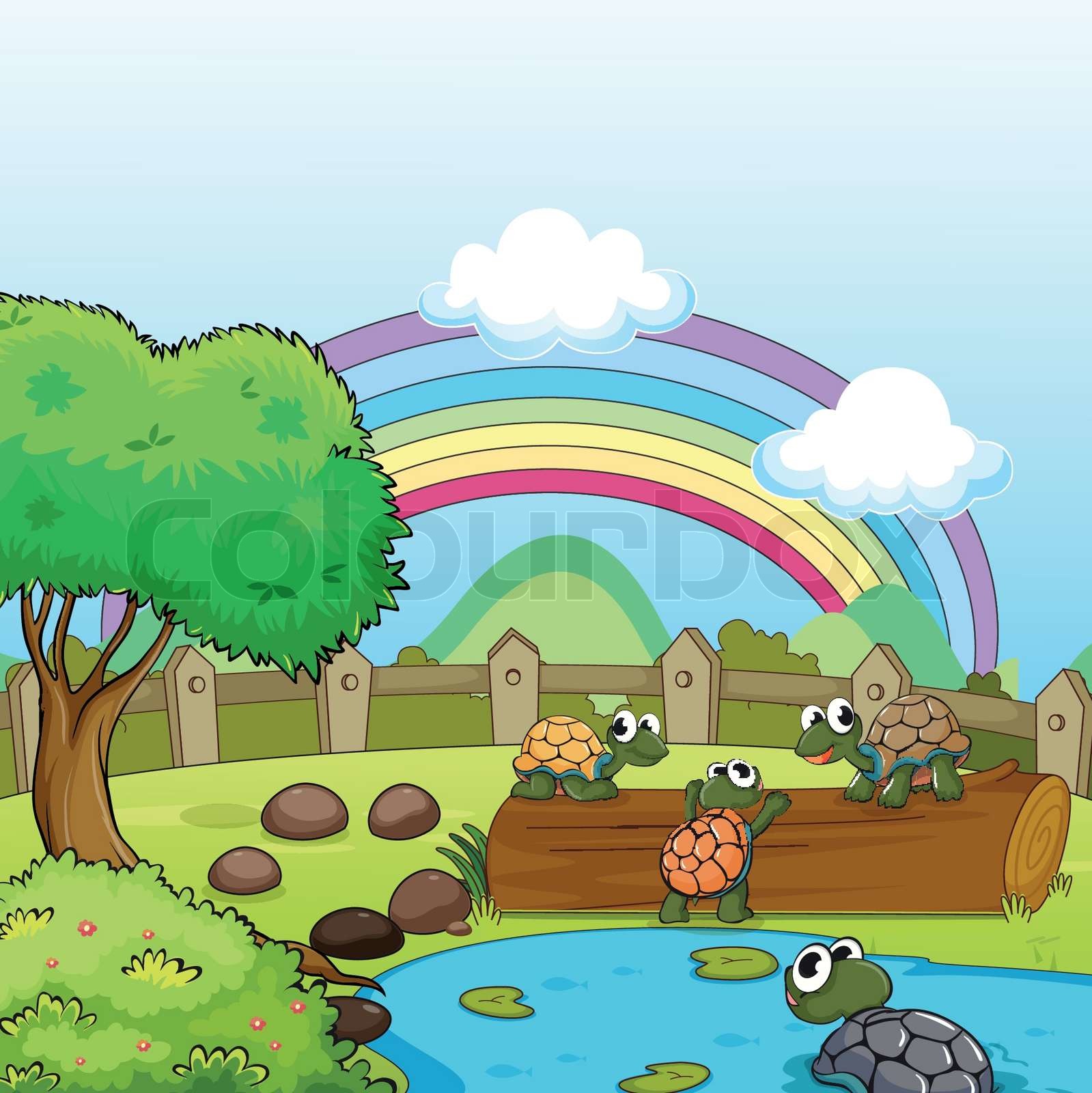 Turtles talking about another turtle | Stock vector | Colourbox