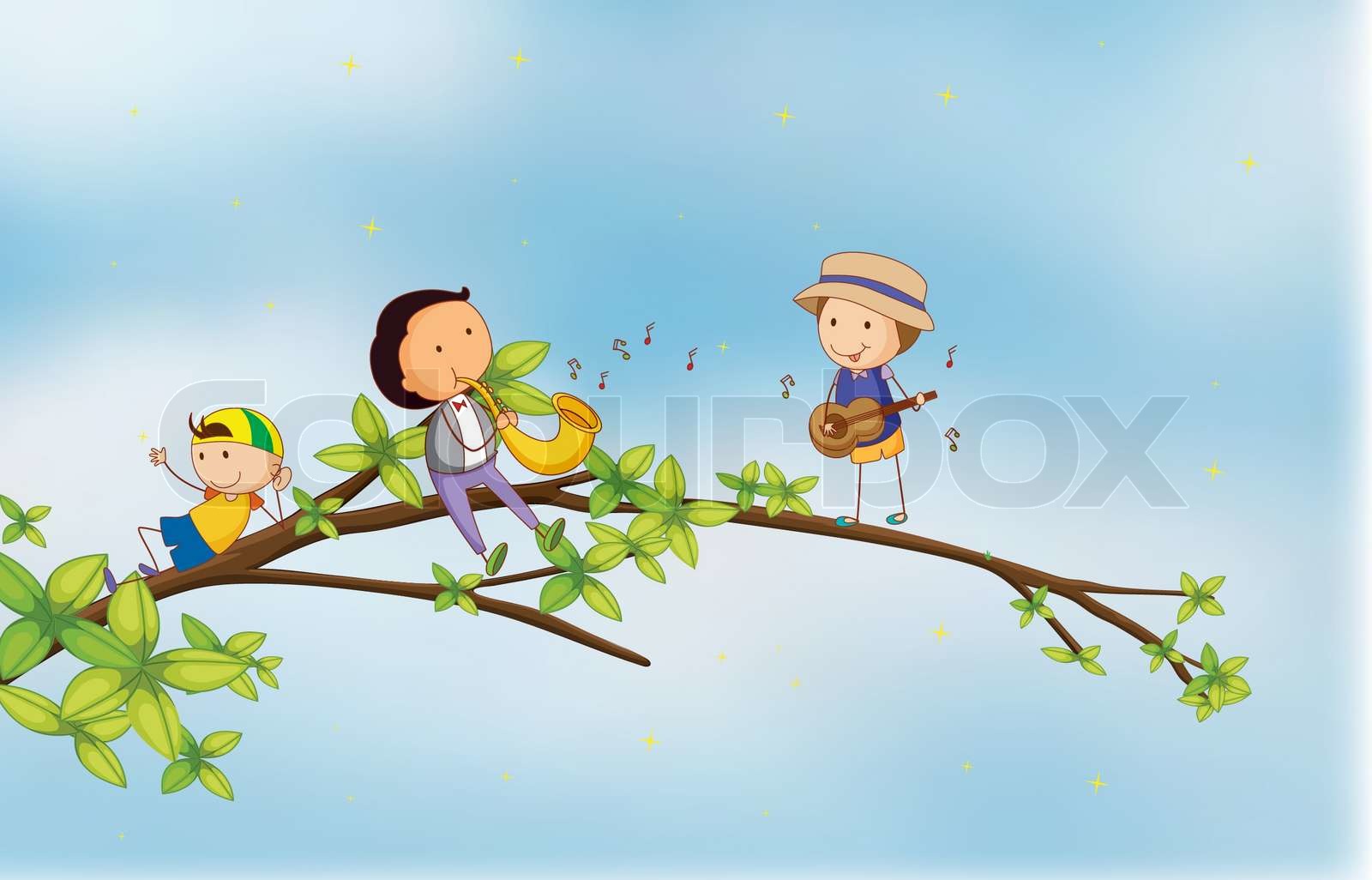 Kids singing | Stock vector | Colourbox
