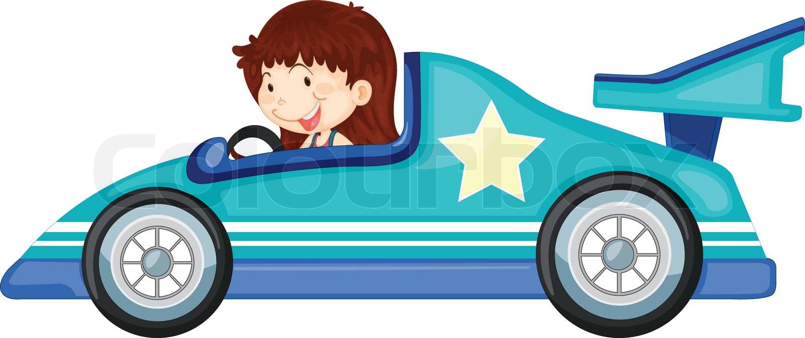 girl driving a car | Stock vector | Colourbox