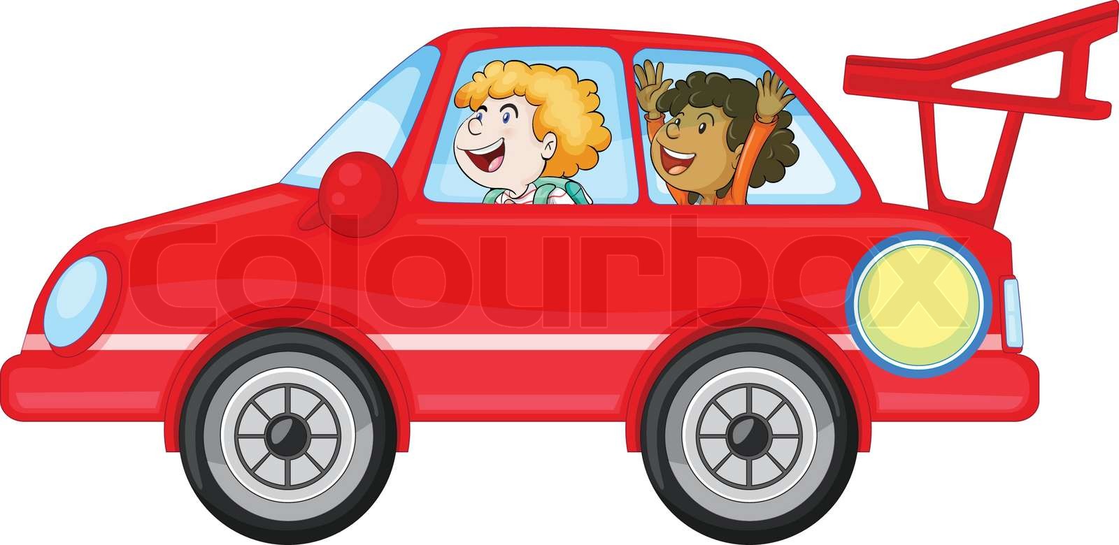 piger i en bil | Stock vektor | Colourbox