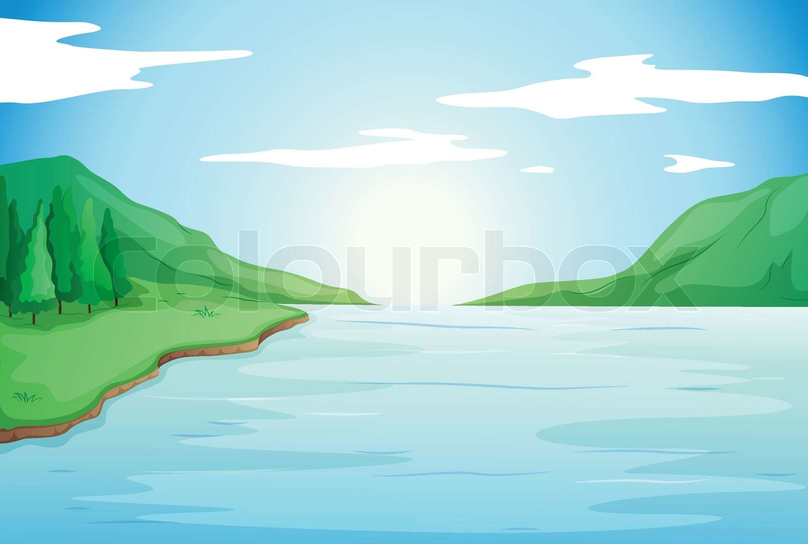 fluss, cartoon, schaubild | Stock-Vektor | Colourbox