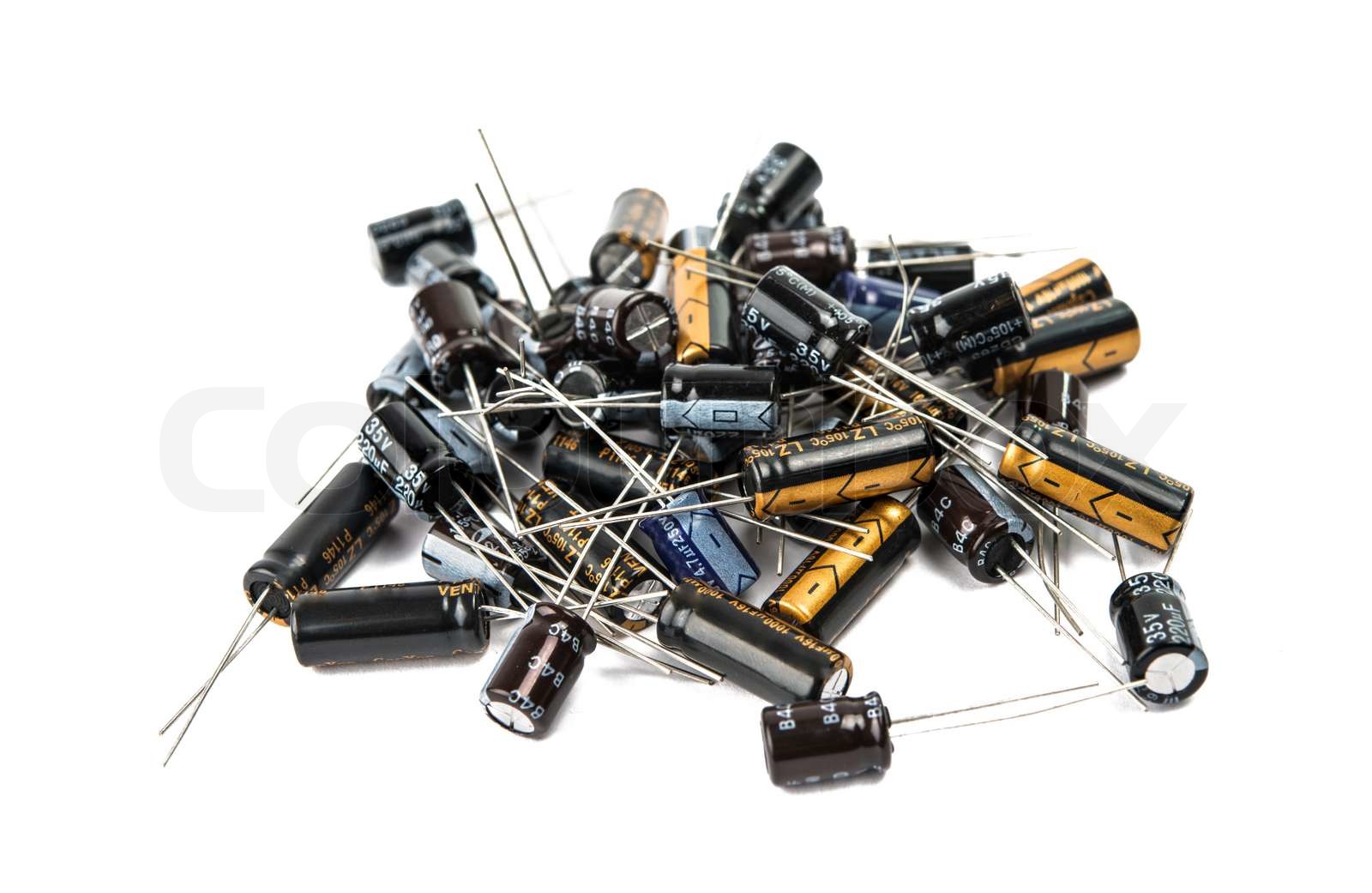 Capacitors isolated | Stock image | Colourbox